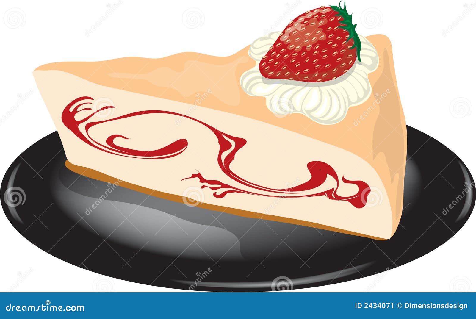 Cheesecake on a plate stock vector. Illustration of pastry - 2434071