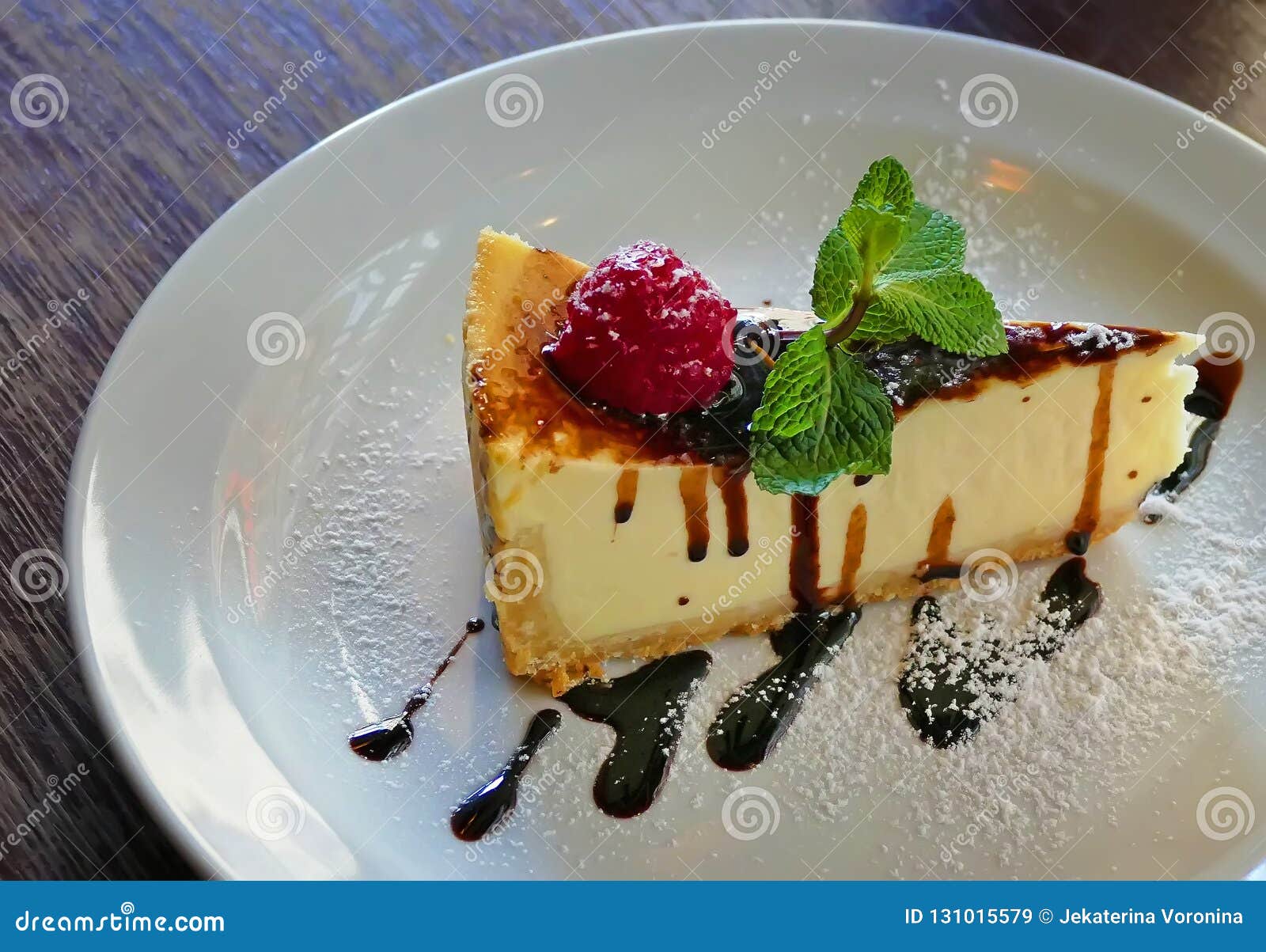 Cheesecake on a plate stock image. Image of strawberry - 131015579