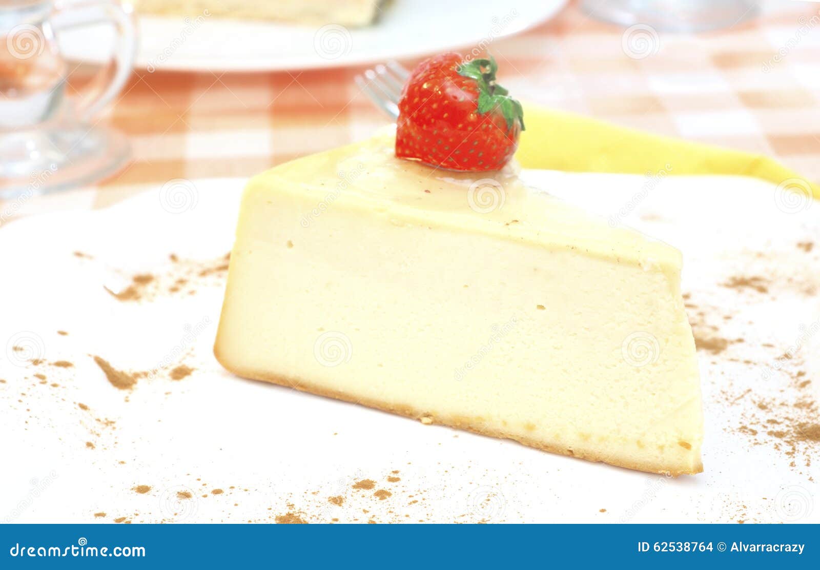 Cheesecake on the plate stock photo. Image of lunch, portion - 62538764