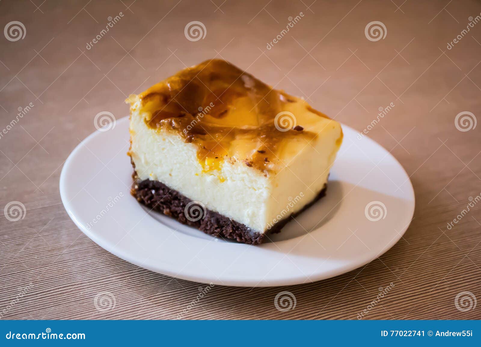 Cheesecake on a plate stock image. Image of cheesecake - 77022741