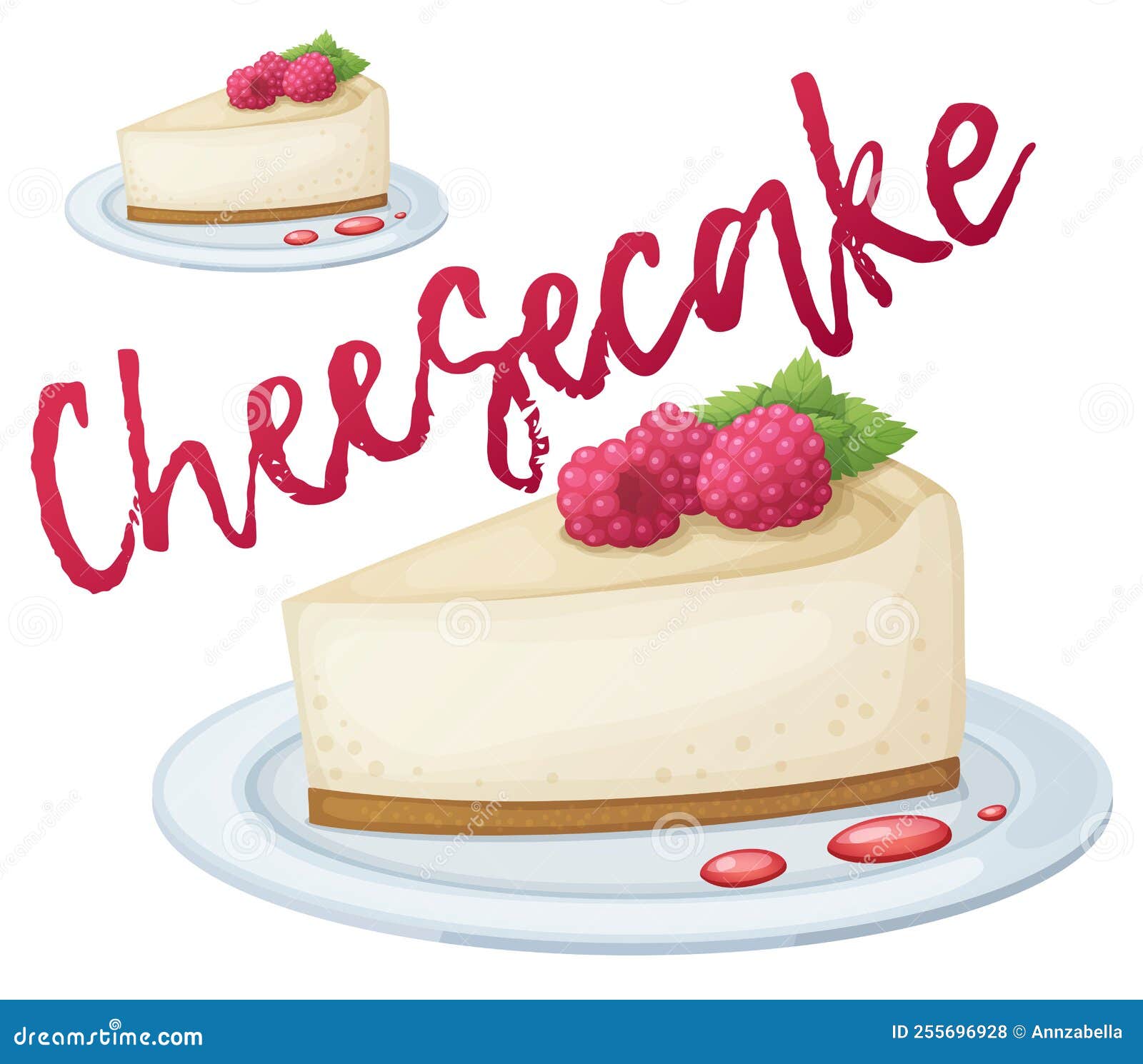 Cheesecake with Raspberry Icon. Cartoon Vector Illustration Isolated on ...
