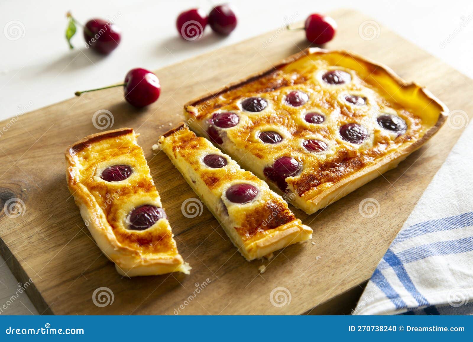 Cheesecake with Ricotta and Cherries. Stock Photo - Image of sugar ...