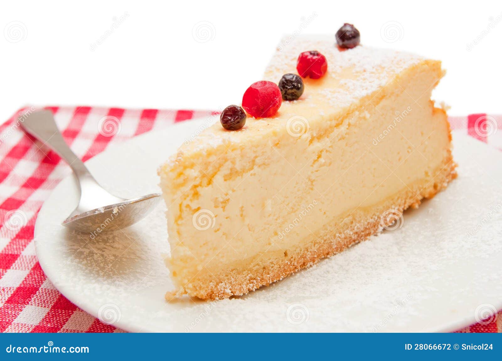 Cheesecake slice stock photo. Image of sugar, food, powder - 28066672