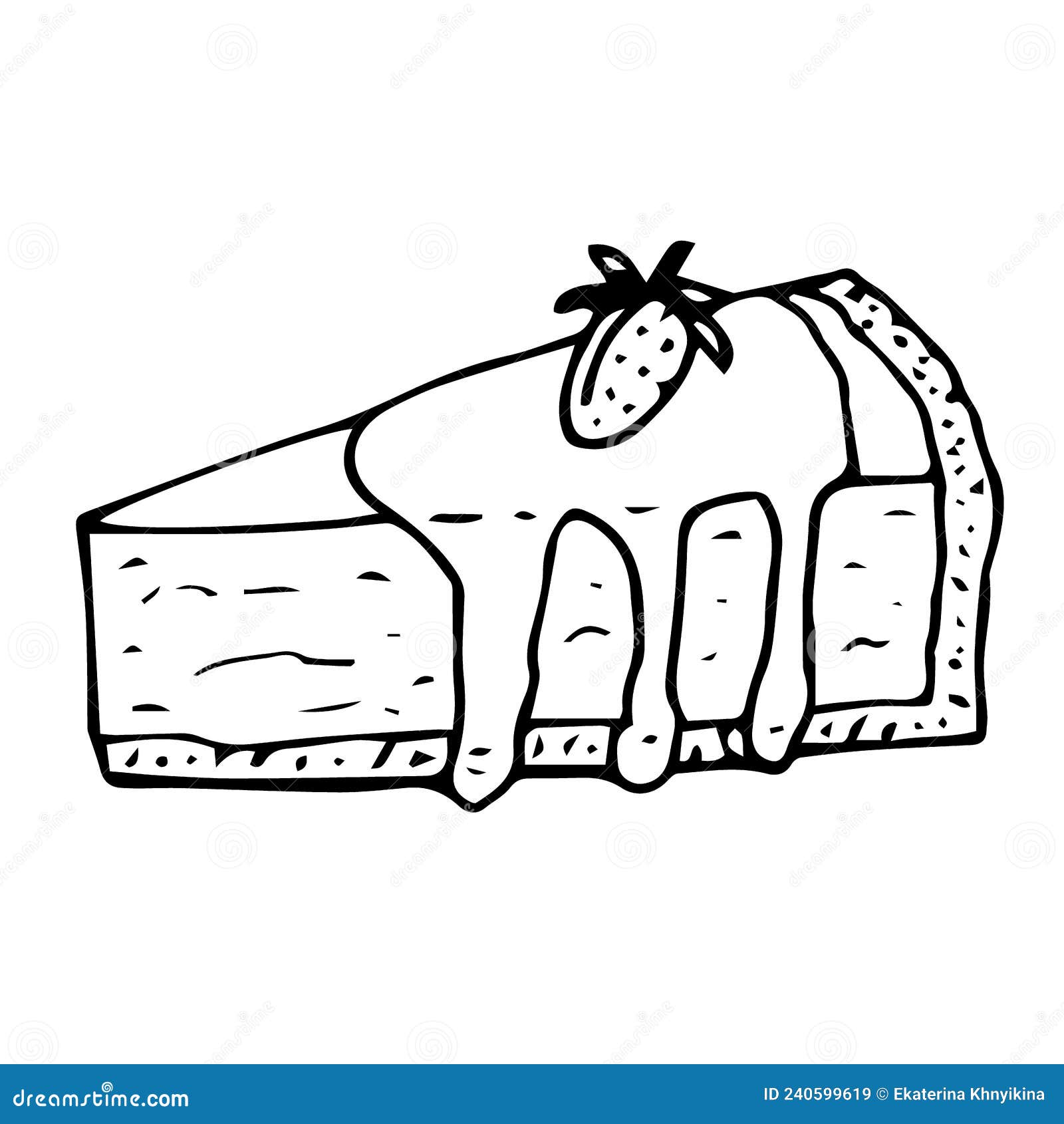 Cheesecake Vector Illustration, Hand Drawing Doodle Stock Vector ...