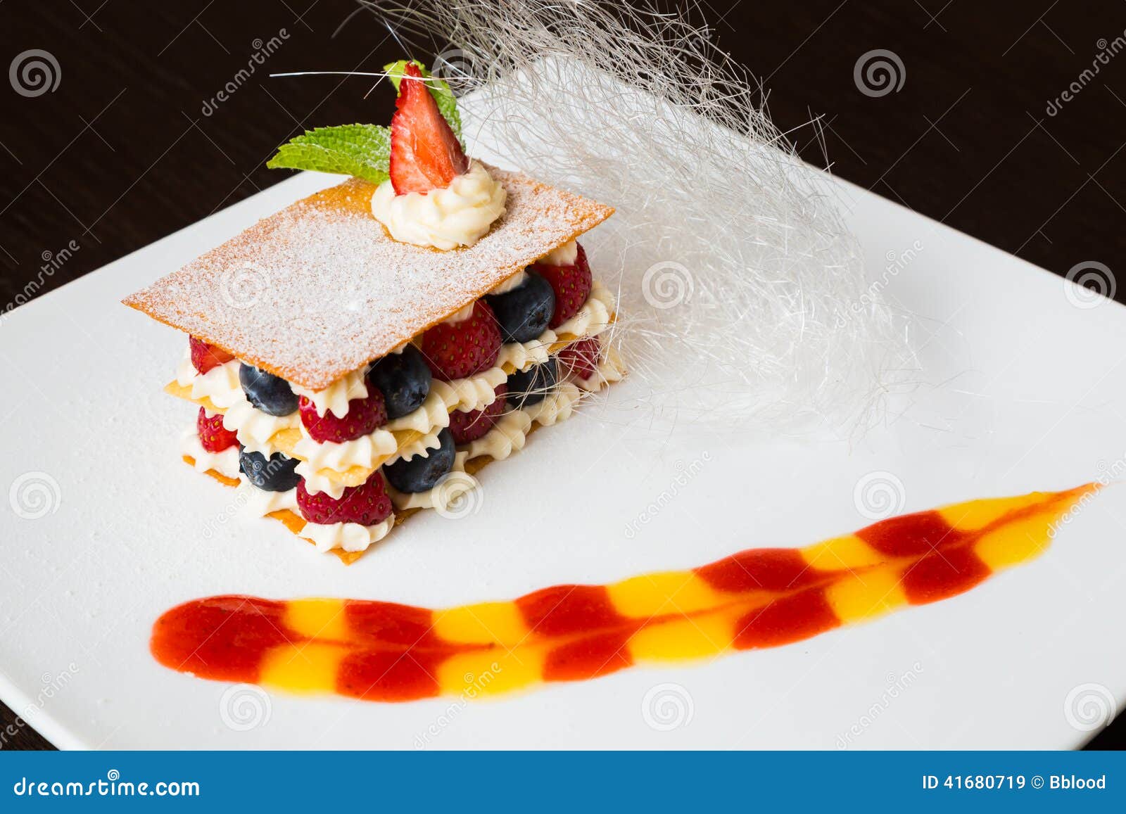 Cheesecake on white plate stock image. Image of dessert - 41680719