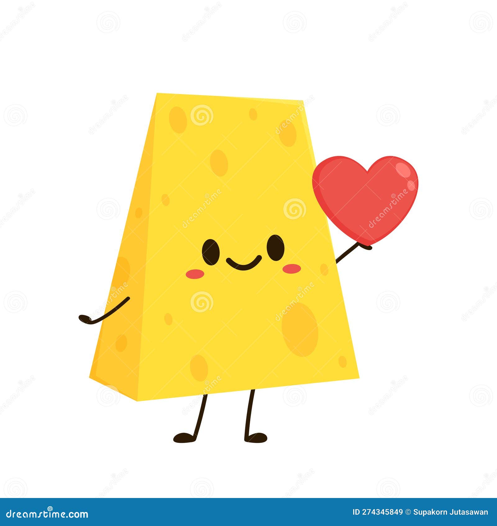 Cute Happy Cheese Character. Funny Food Emoticon in Flat Style Stock ...