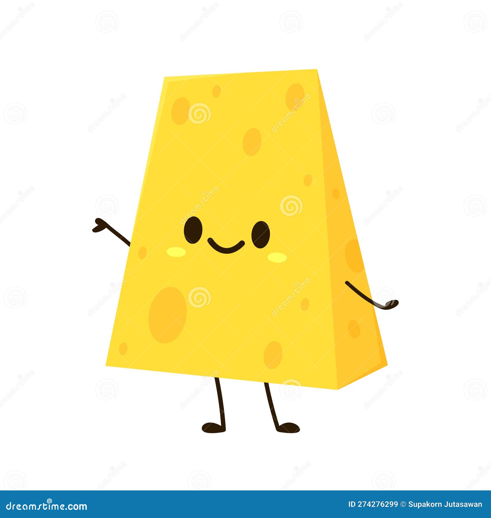 Cute Happy Cheese Character. Funny Food Emoticon in Flat Style Stock ...