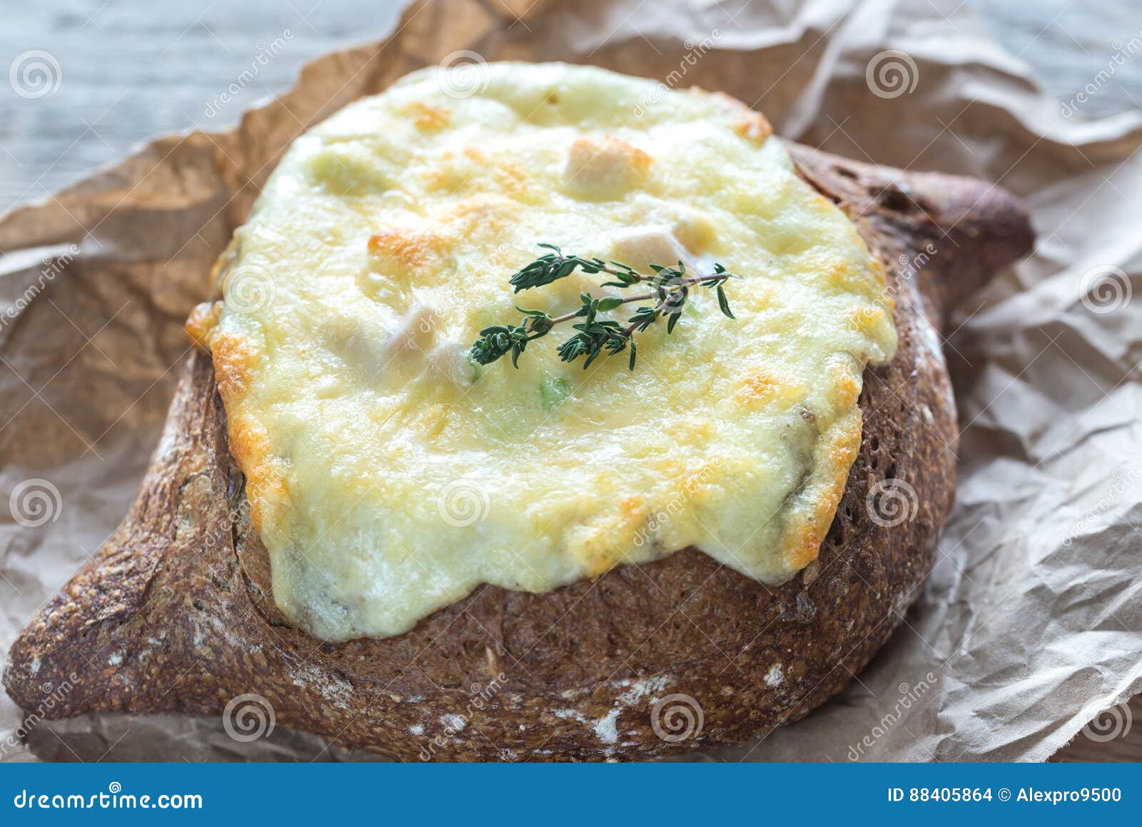Cheesy stuffed bread stock photo. Image of gourmet, dark - 88405864