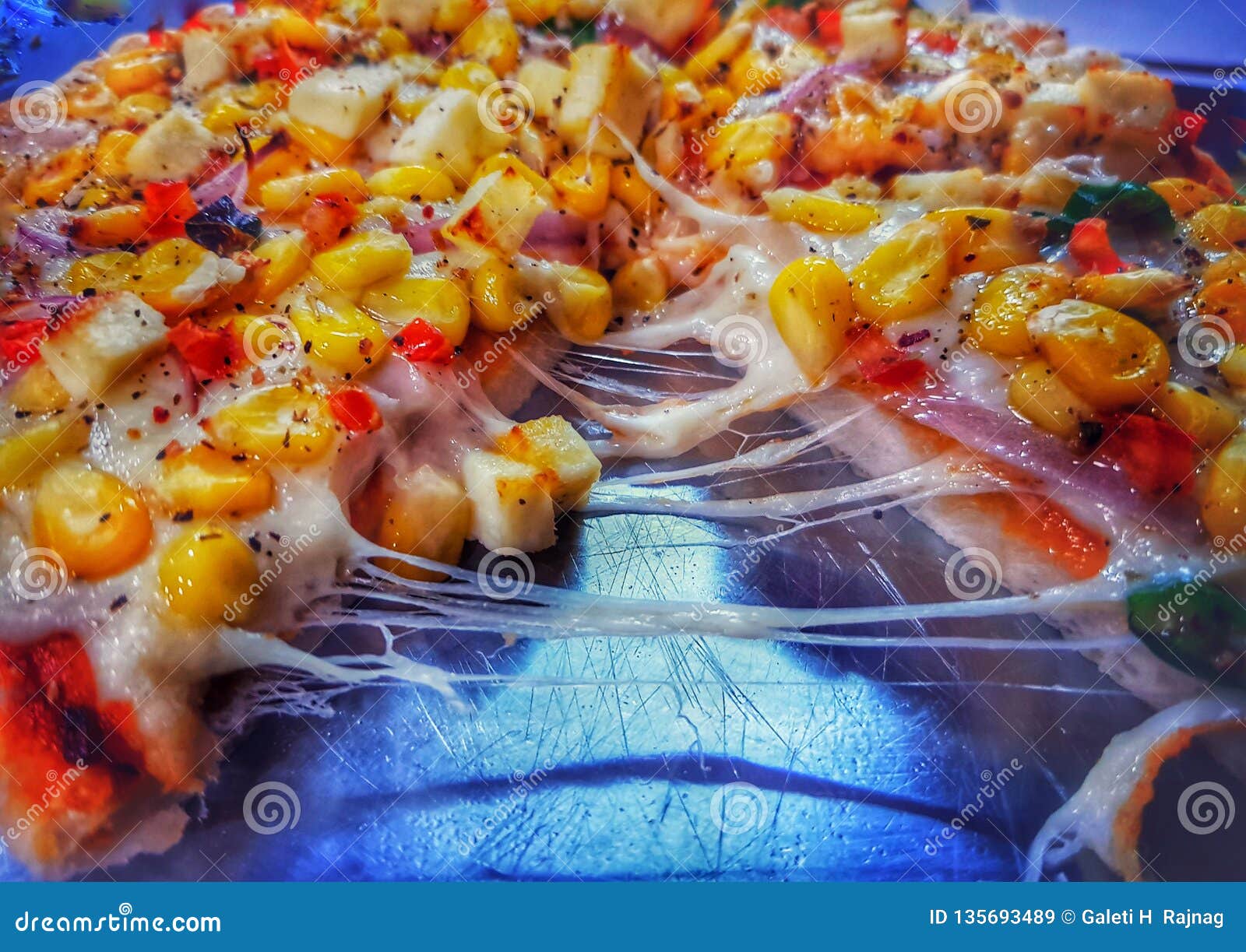 Veg corn pizza stock image. Image of pizza, lover, corn - 135693489