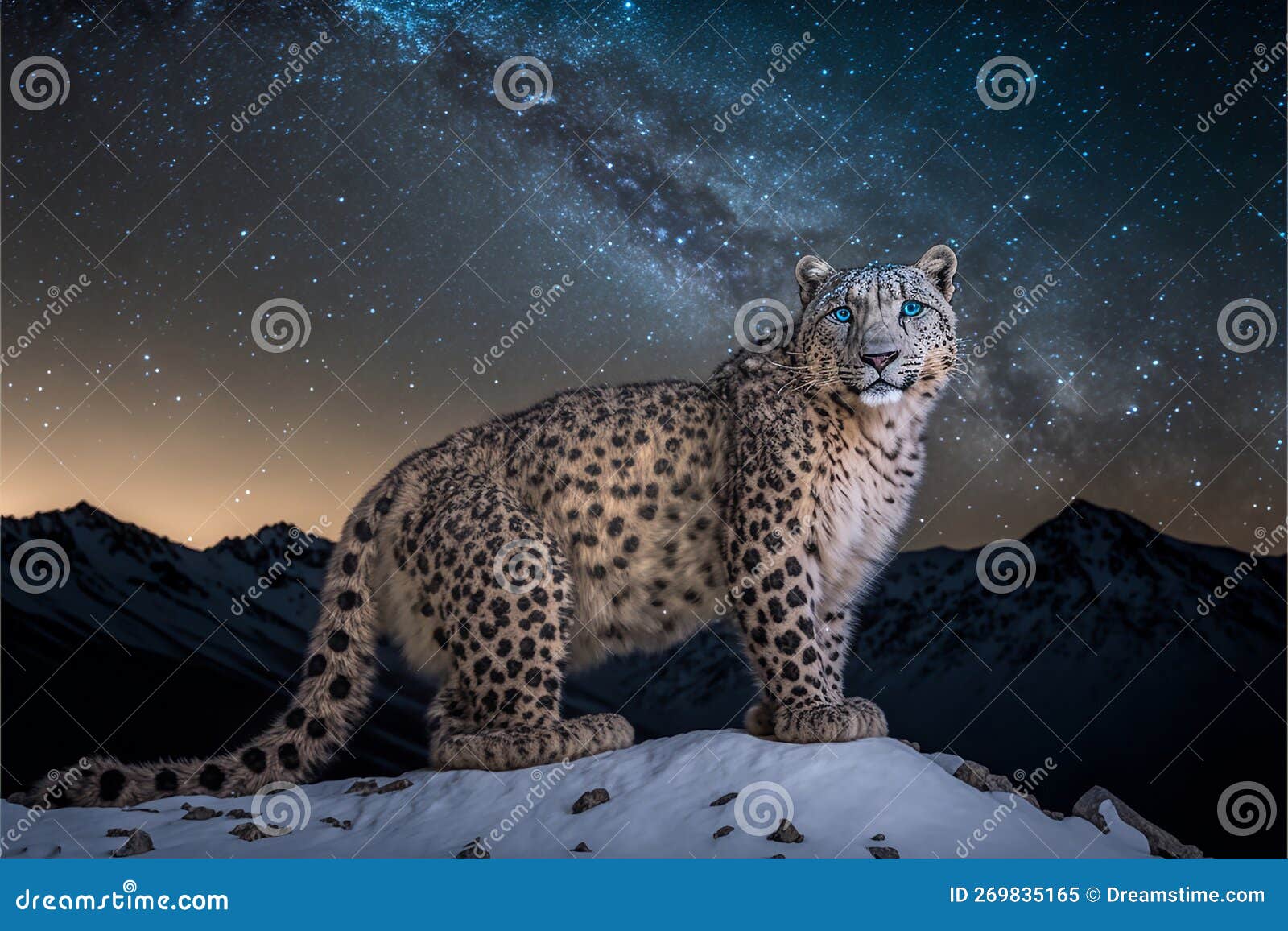 Cheetah on the Background of the Starry Sky. Animal in Full Growth ...