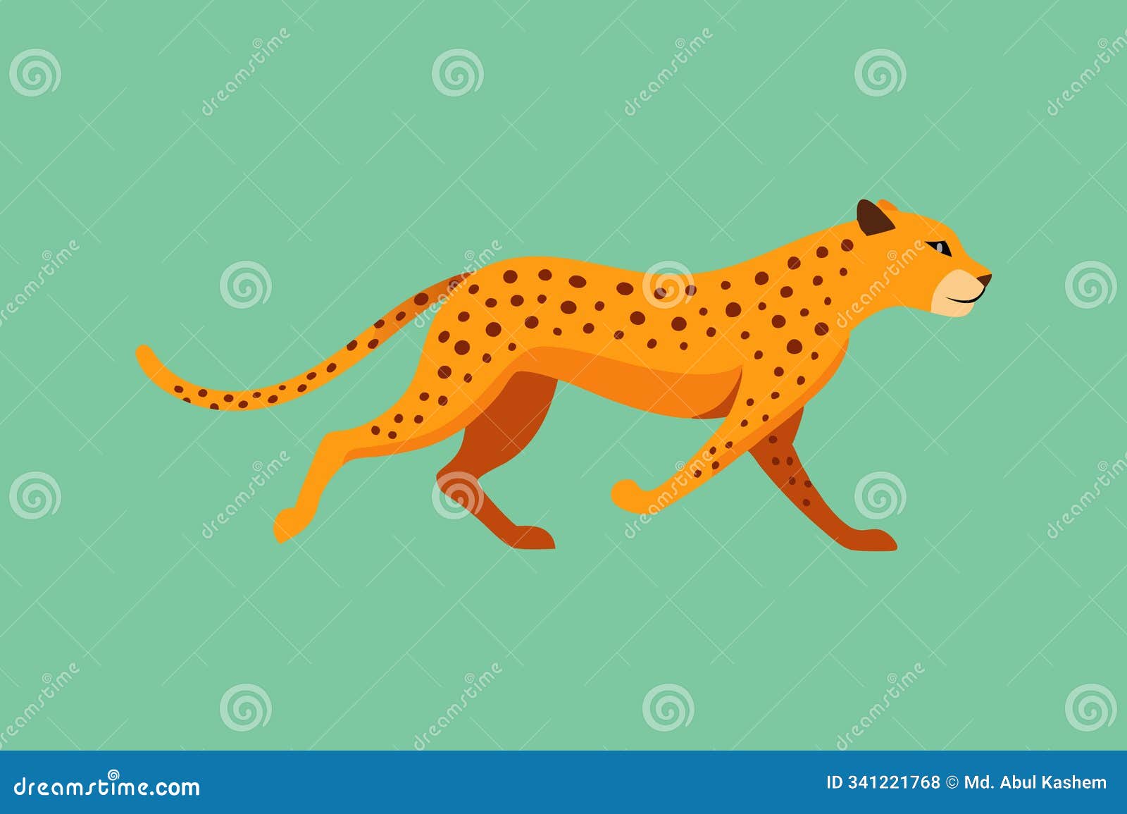 A Cheetah is Chasing Prey at a High Speed Vector Artwork. Stock ...