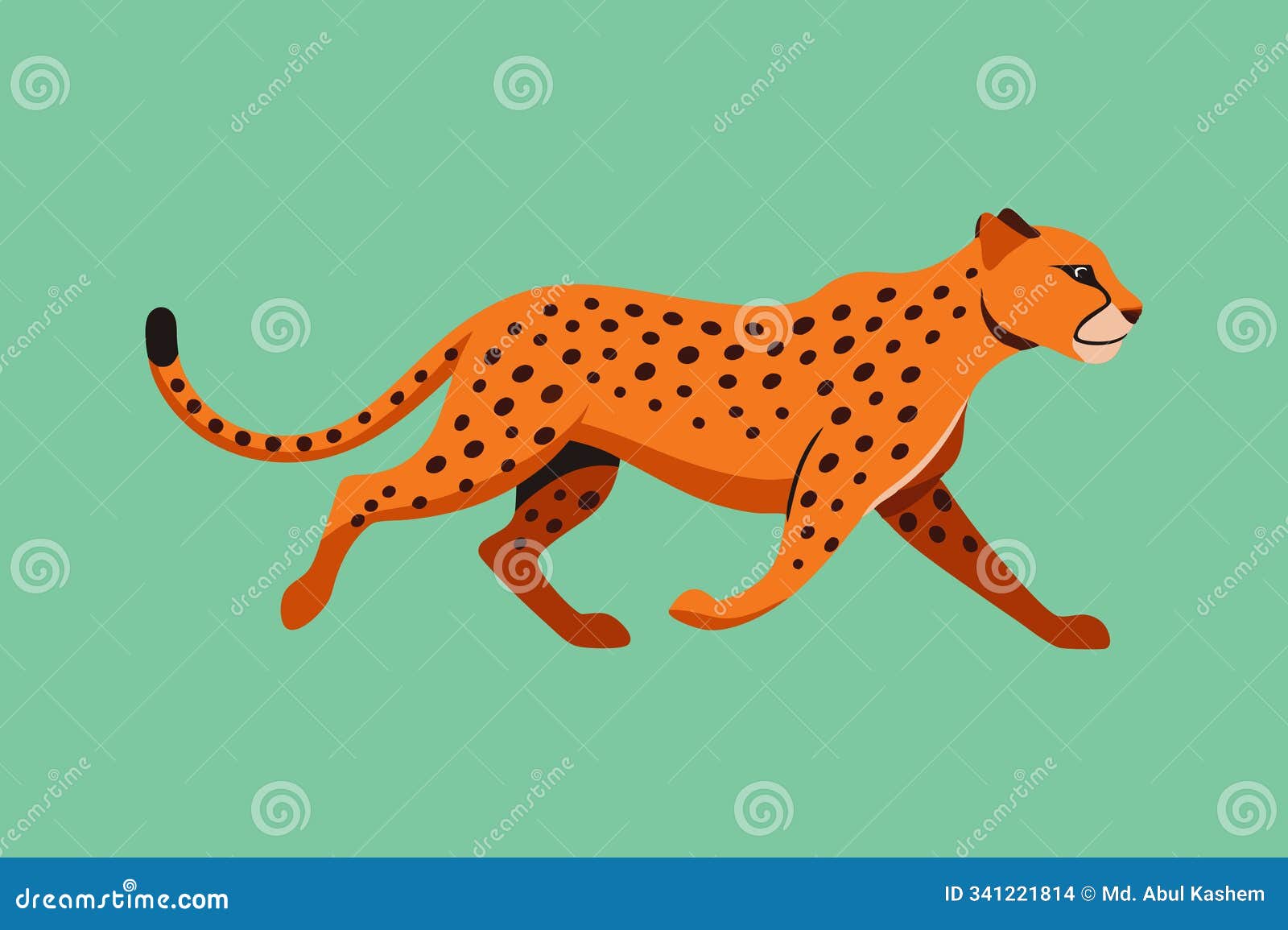A Cheetah is Chasing Prey at a High Speed Vector Artwork. Stock ...