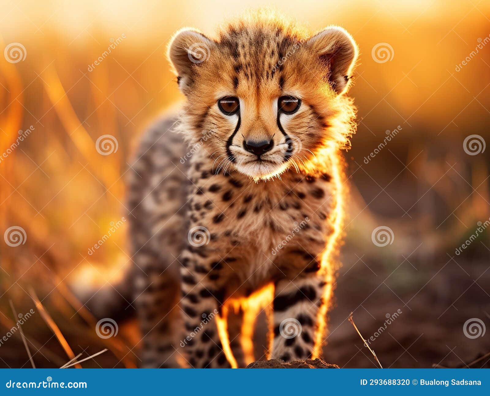 Cheetah cub stock illustration. Illustration of imagine - 293688320