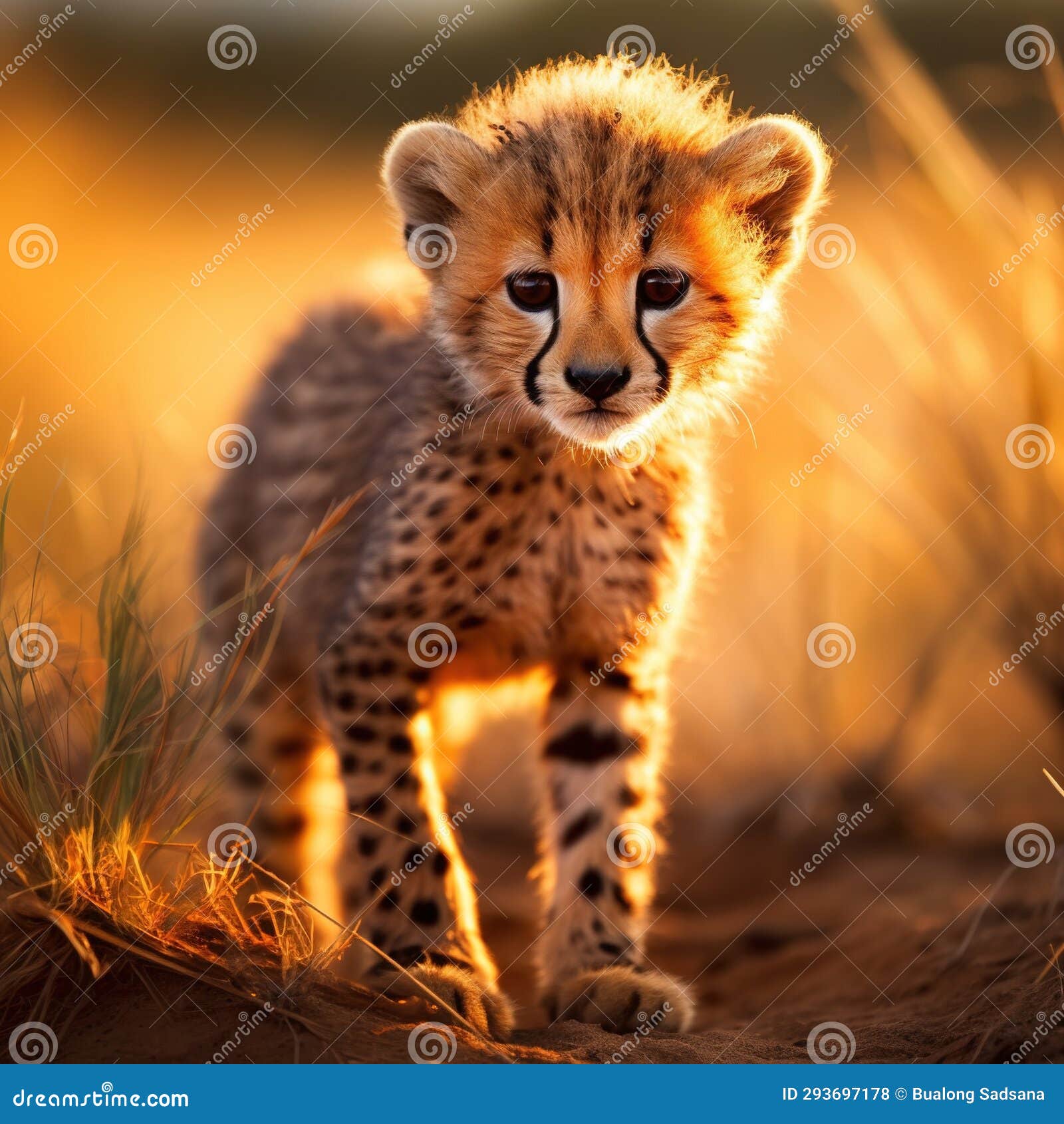 Cheetah Cub stock illustration. Illustration of feline - 293697178