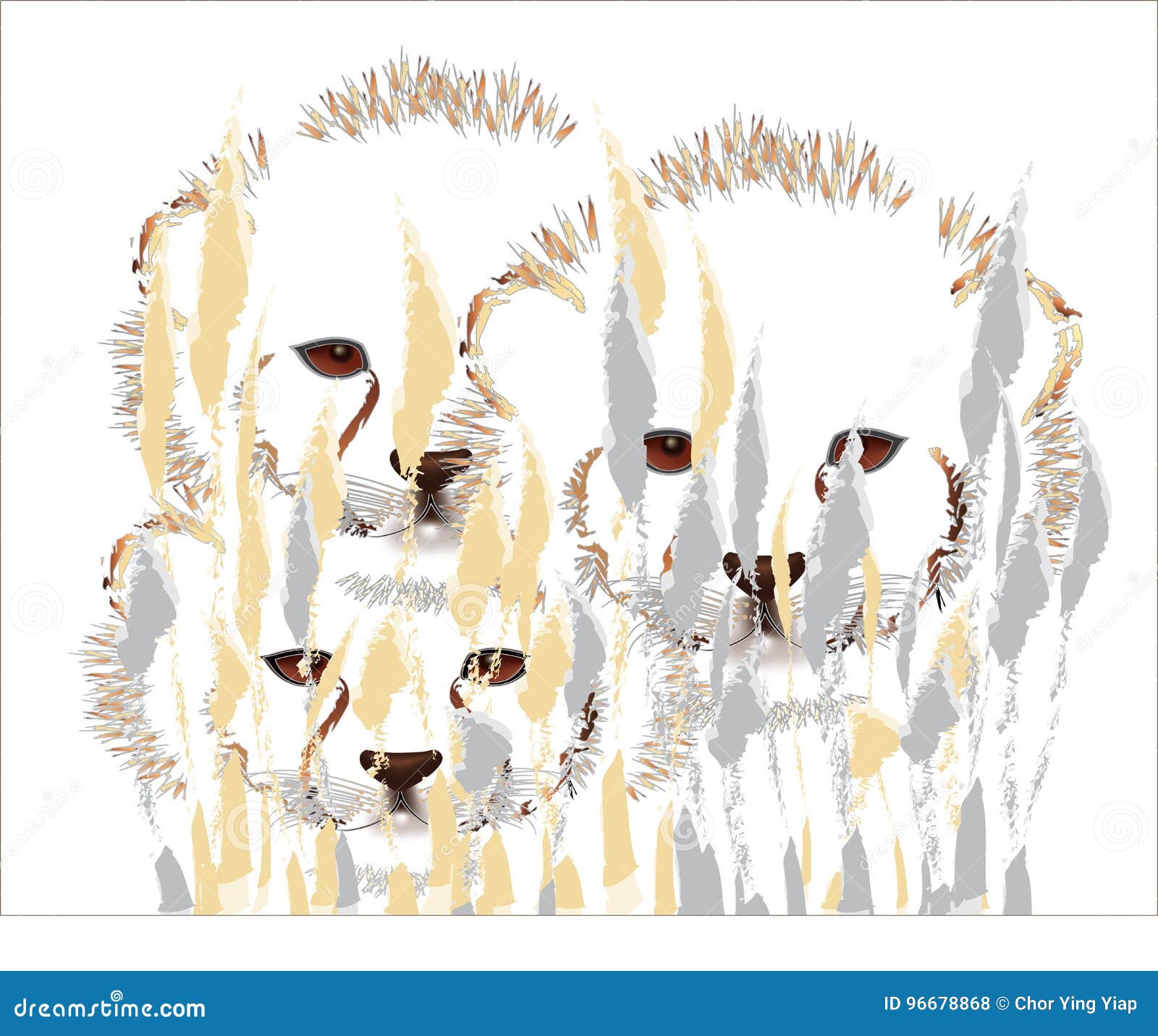 Cheetah cubs stock vector. Illustration of cats, nature - 96678868