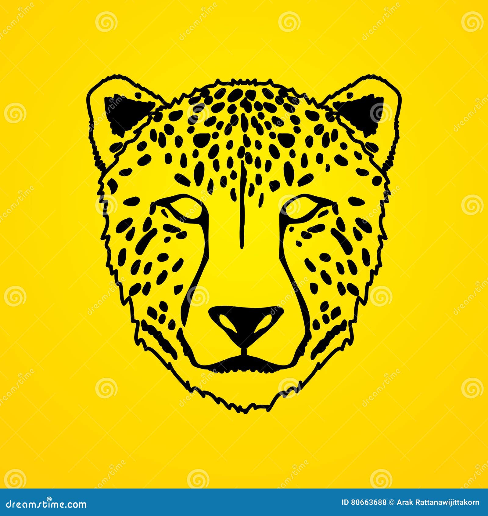 Cheetah Face Vector Illustration | CartoonDealer.com #99735500