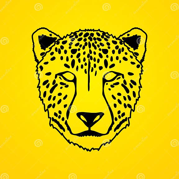 Cheetah face stock vector. Illustration of hunt, creature - 80663688
