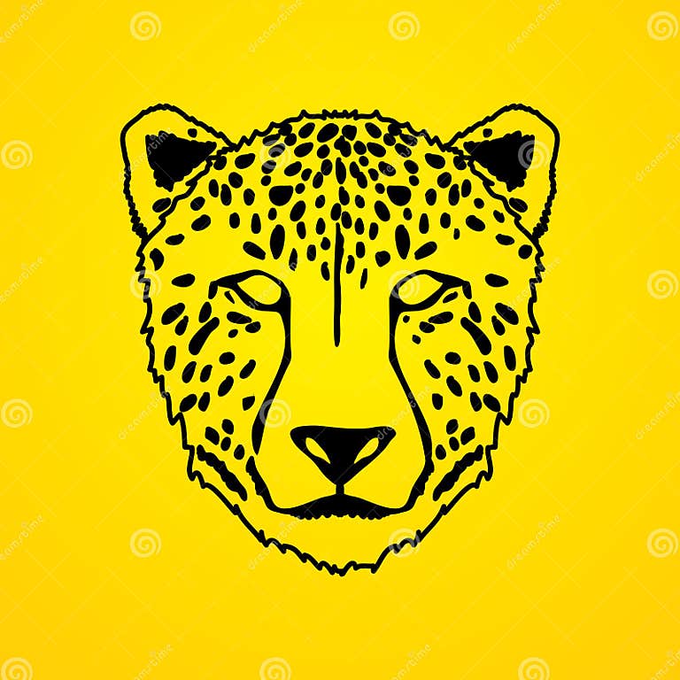Cheetah face stock vector. Illustration of hunt, creature - 80663688
