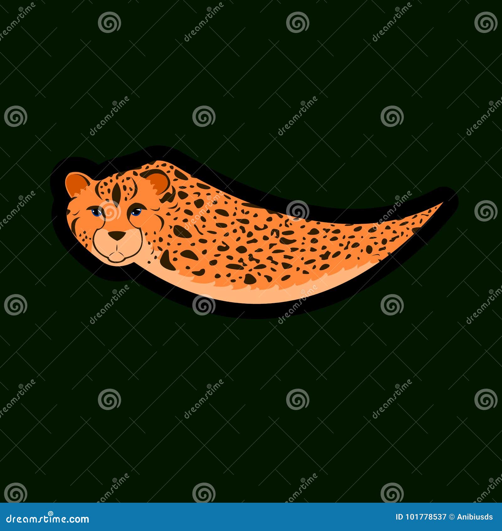 Icon cheetah color stock vector. Illustration of company - 101778537