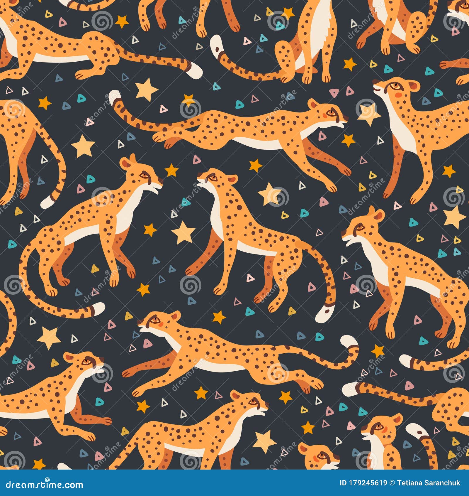Cheetah And Leopards Pattern A Vector Seamless Stock Vector