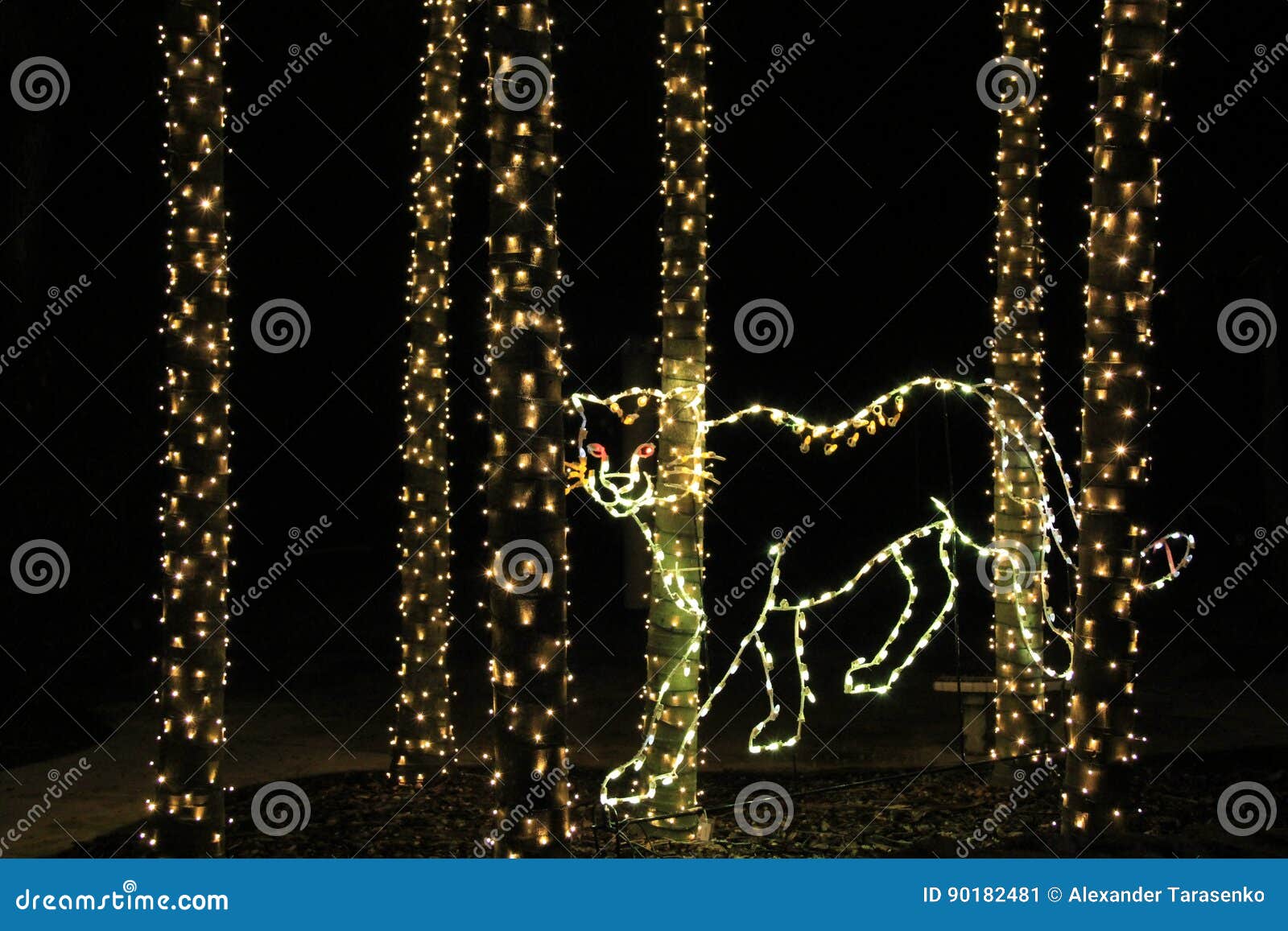 Cheetah made from lights stock image. Image of decoration - 90182481