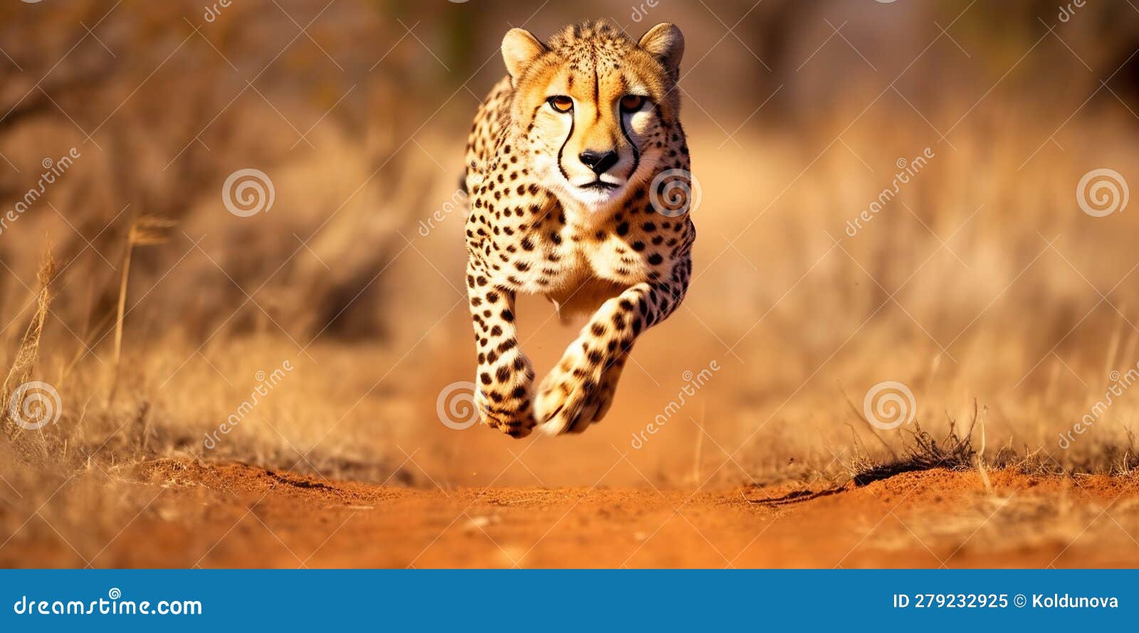 A Cheetah in Mid-sprint, Showcasing Speed and Determination, Concept of ...