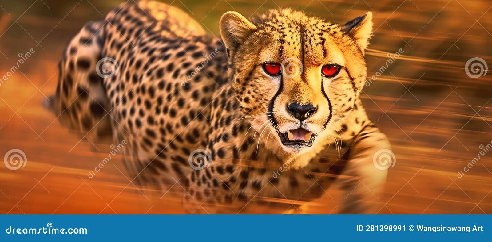 Cheetah Moving Blurry Photo