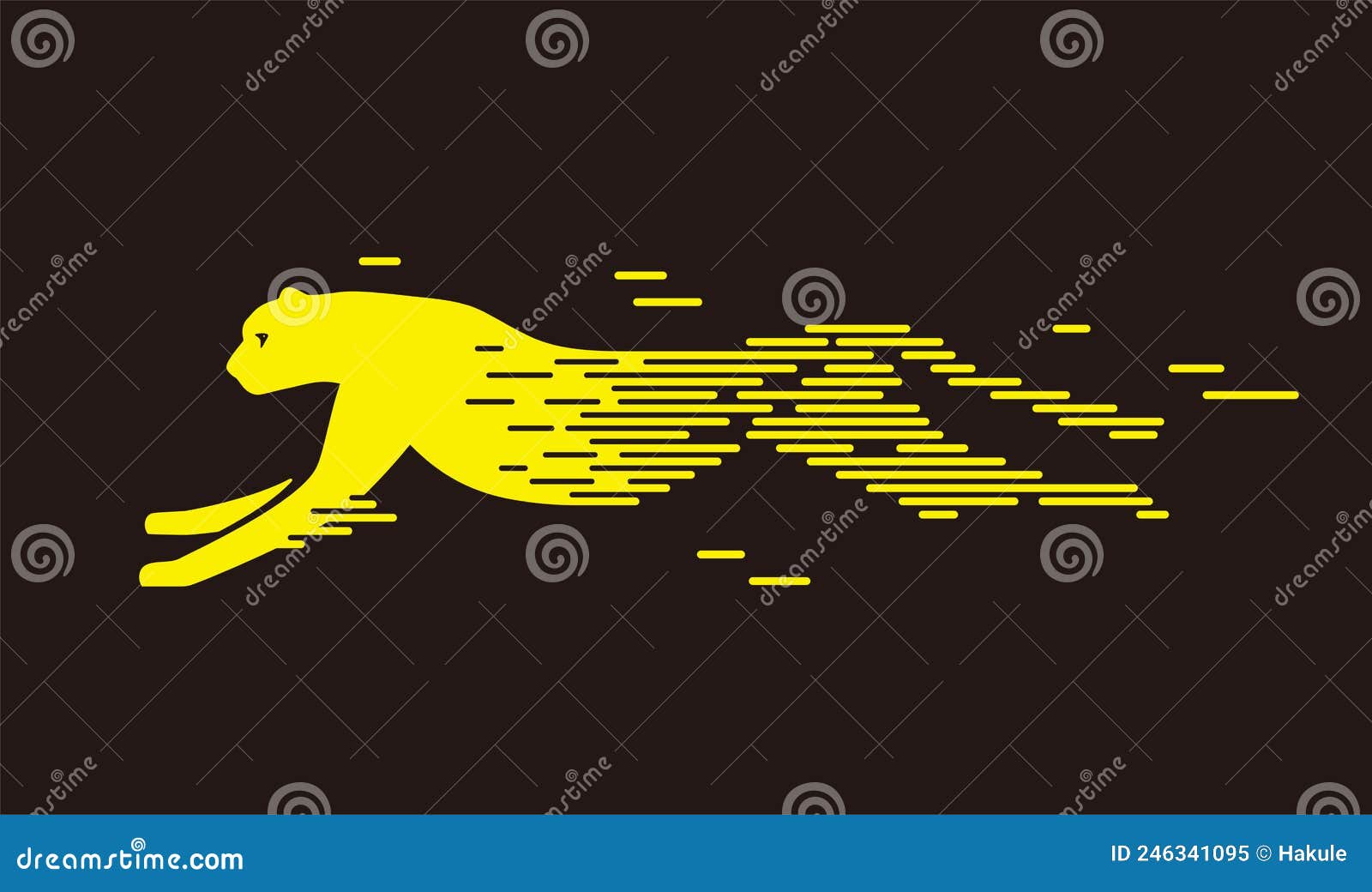 Cheetah Running, Simple Line, Vector Illustration Stock Vector ...