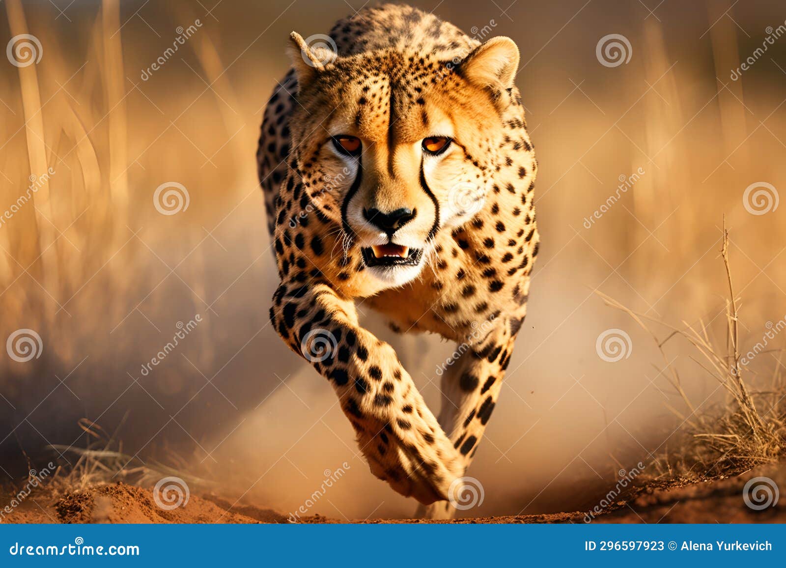 Cheetah running in wild stock image. Image of nature - 296597923