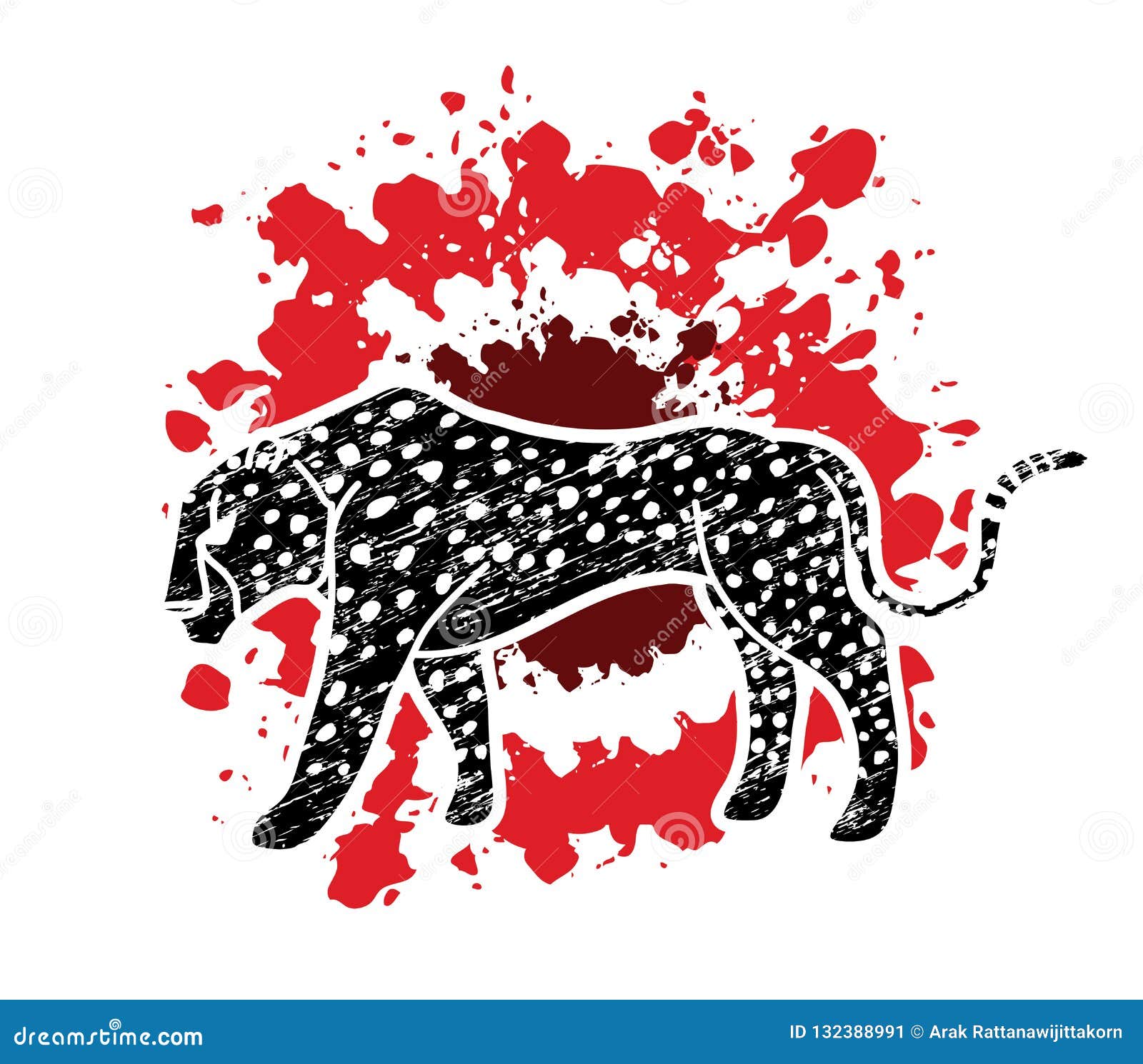 Cheetah Side View Tiger Graphic Vector | CartoonDealer.com #143416411