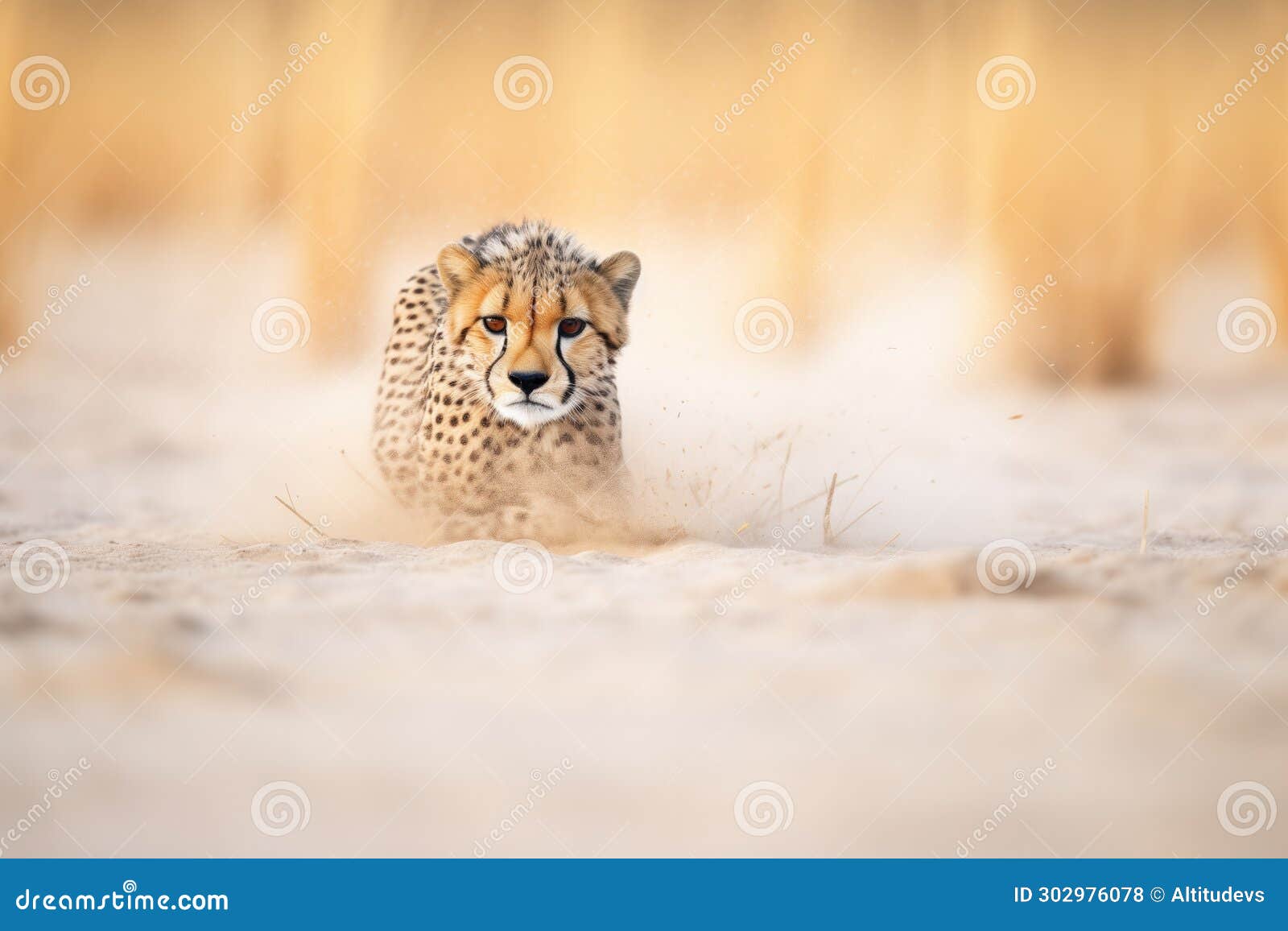 Cheetah with Streak of Dust Behind during Chase Stock Photo - Image of ...
