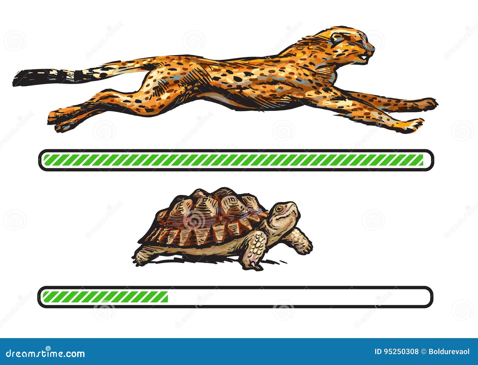 Cheetah and Turtle. Fast and Slow Loading Bar Stock Vector ... Cheetah and Turtle. Fast and Slow Loading Bar Stock Vector ...
