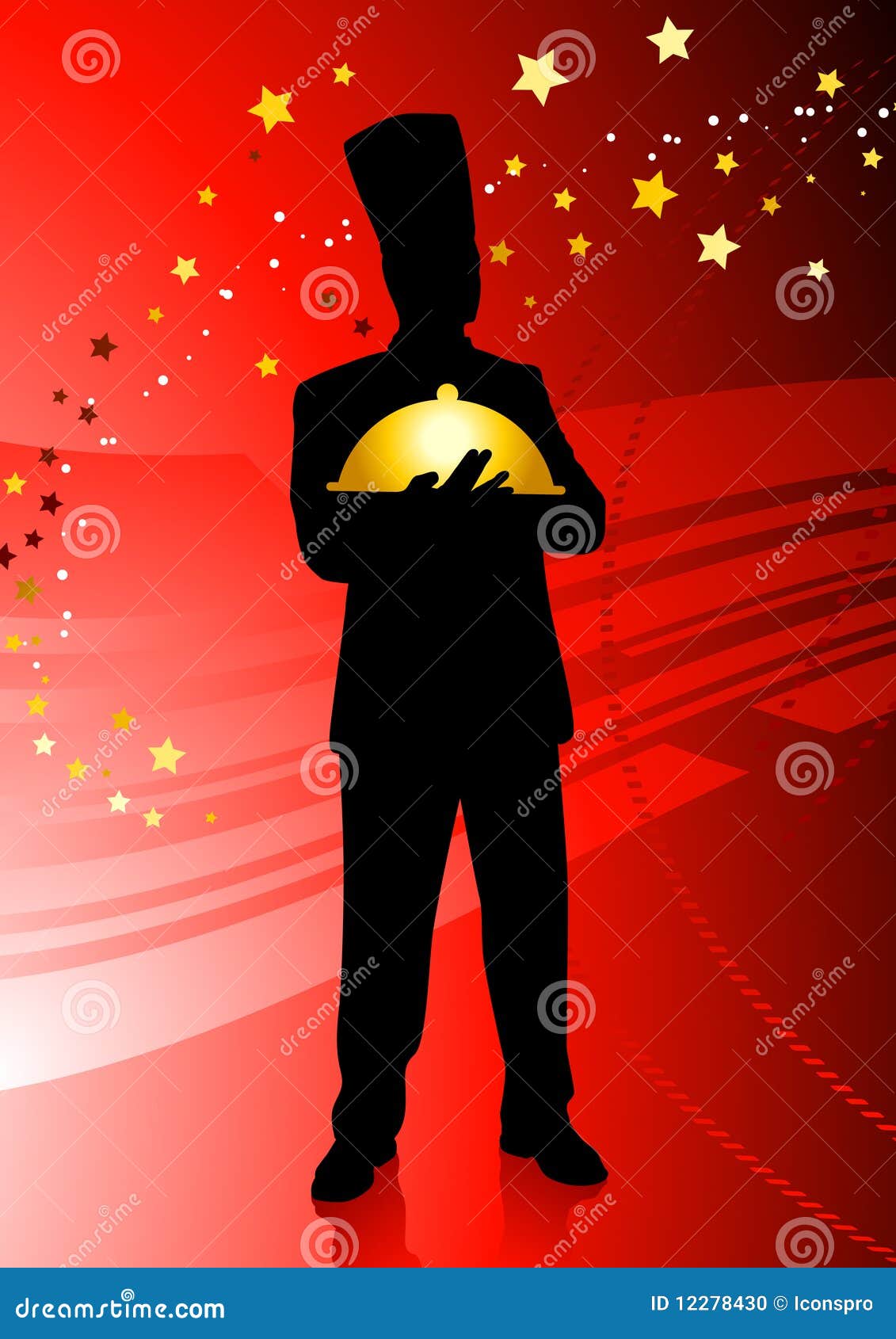 Chef on Abstract Red Background Stock Vector - Illustration of uniform ...