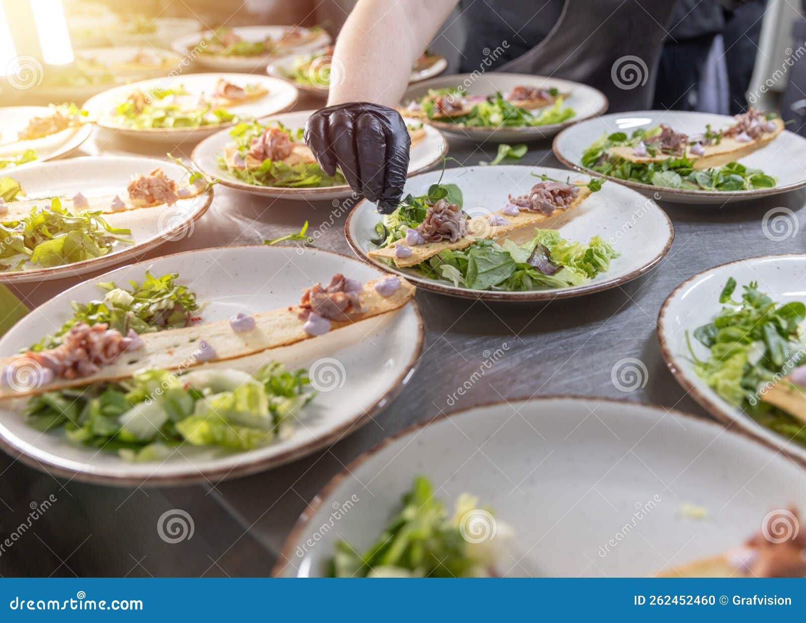 Chef Adding the Final Touch Stock Photo - Image of pieces, prepared ...