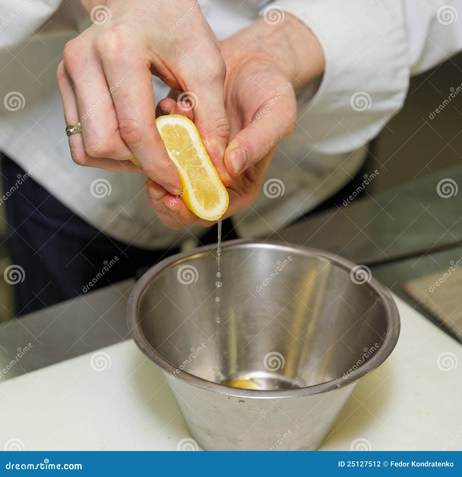 Chef is Adding Lemon Juice in Sauce Stock Photo - Image of adding ...