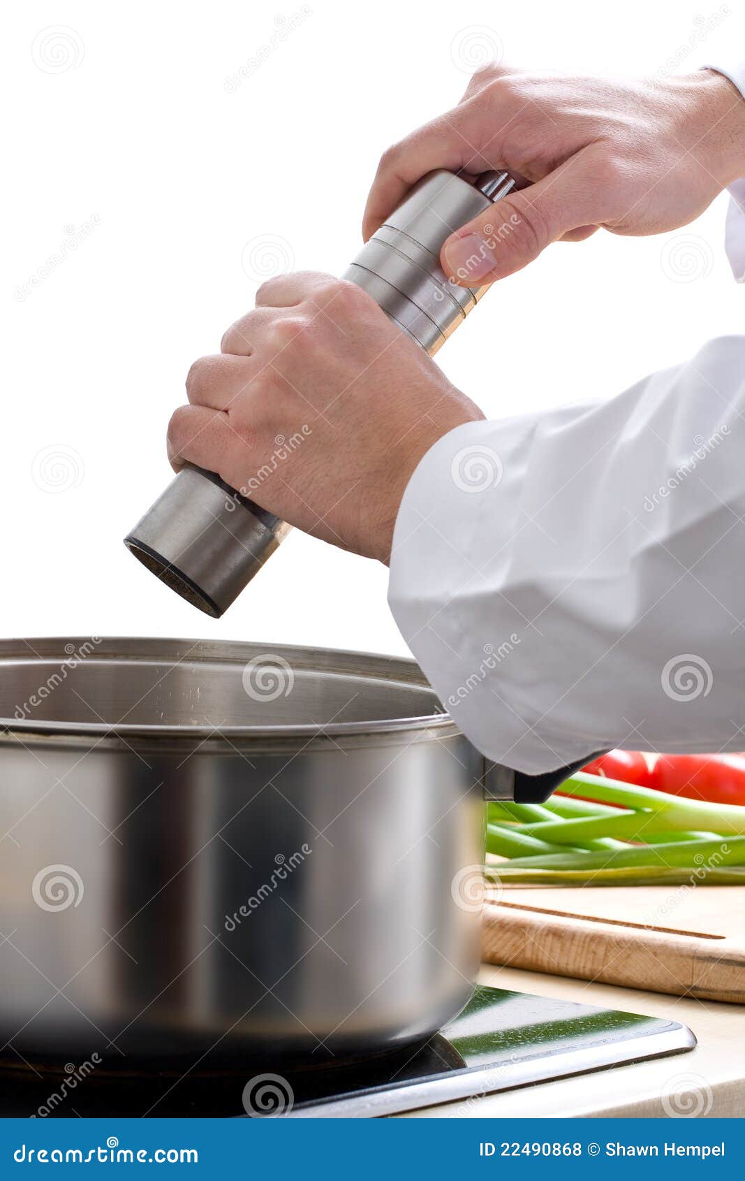 Chef adding pepper stock photo. Image of inside, cook - 22490868