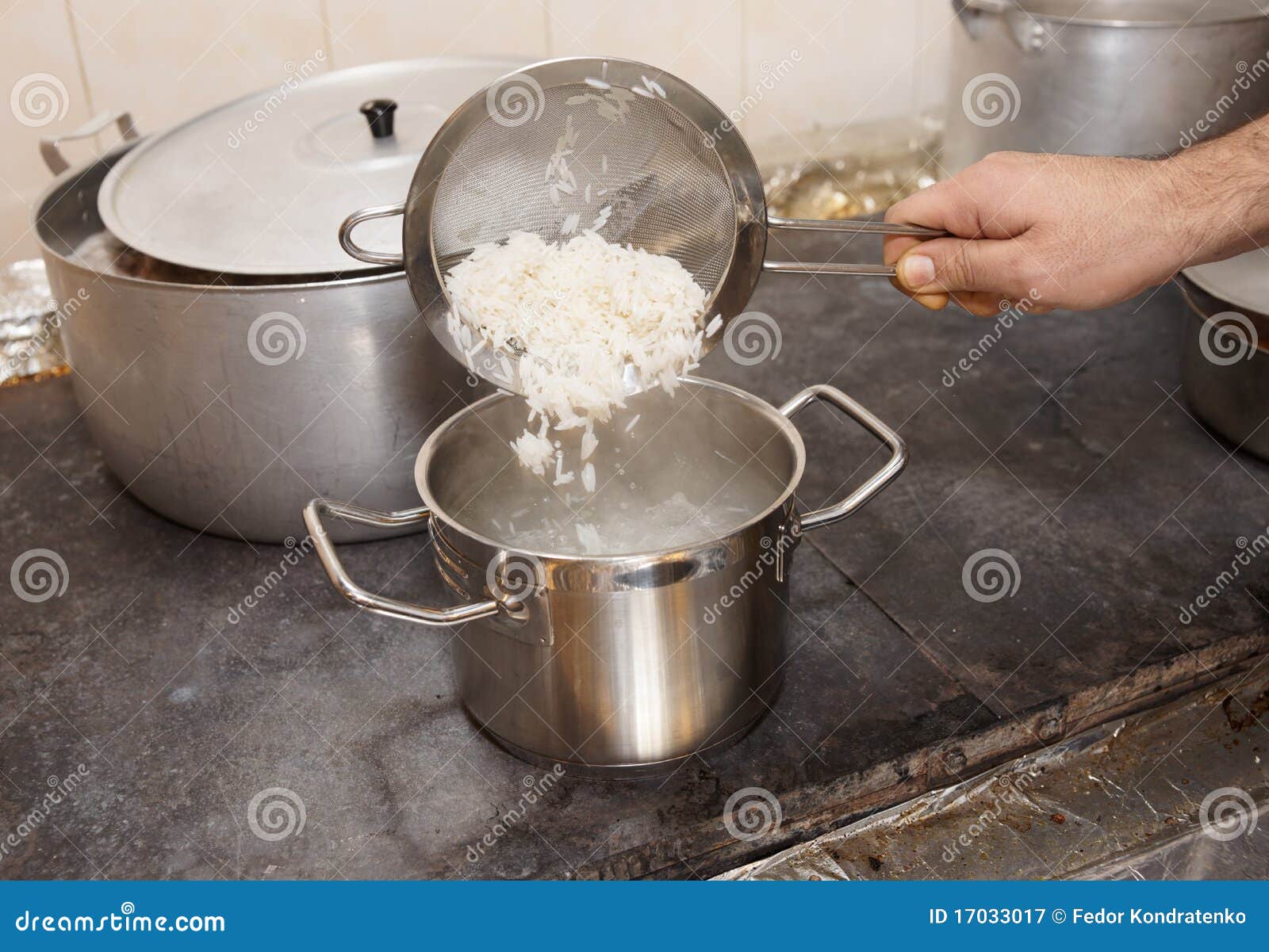 Chef is Adding Rice in Dish Stock Image - Image of service, adding ...