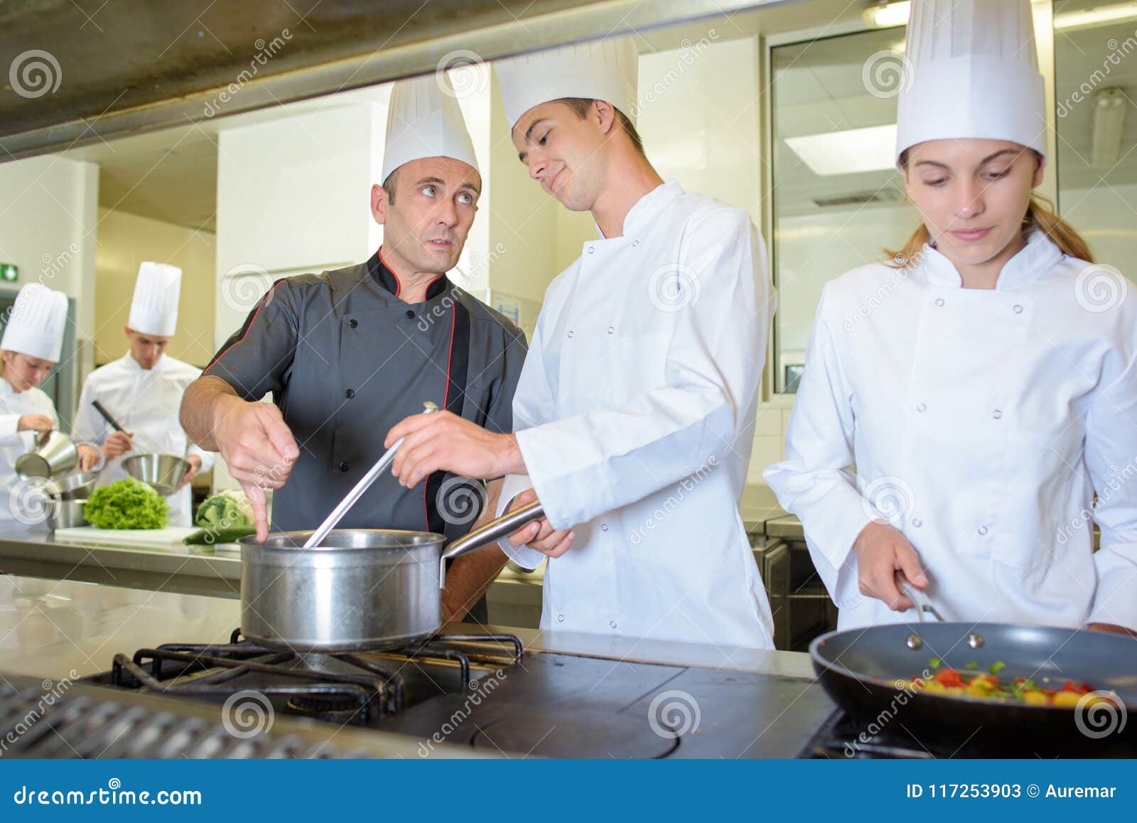 Chef Advising Cookery Student Stock Image - Image of trainee, recipe ...