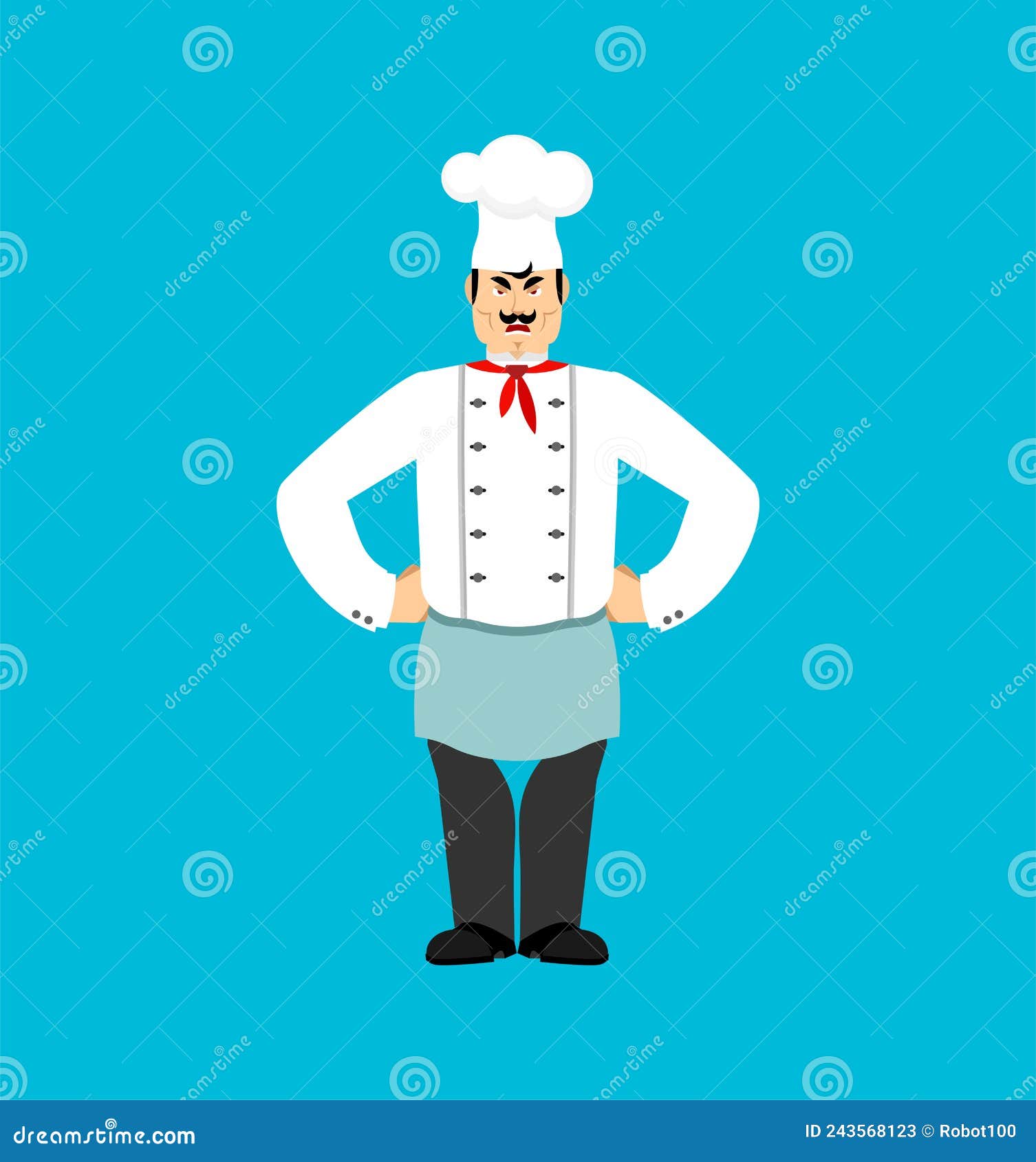 Chef angry. Cook evil stock vector. Illustration of graphic - 243568123
