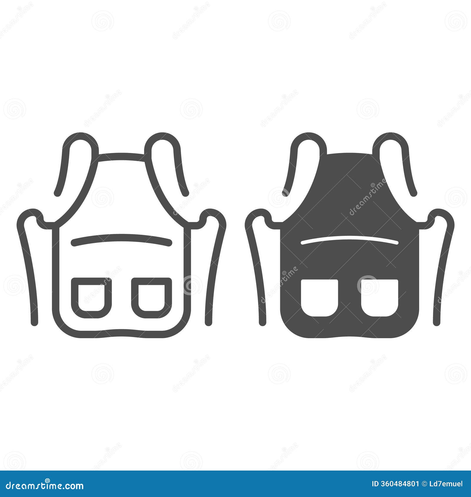 Chef Apron Line and Solid Icon, Cooking Concept. Vector Graphics Stock Vector - Illustration of ...