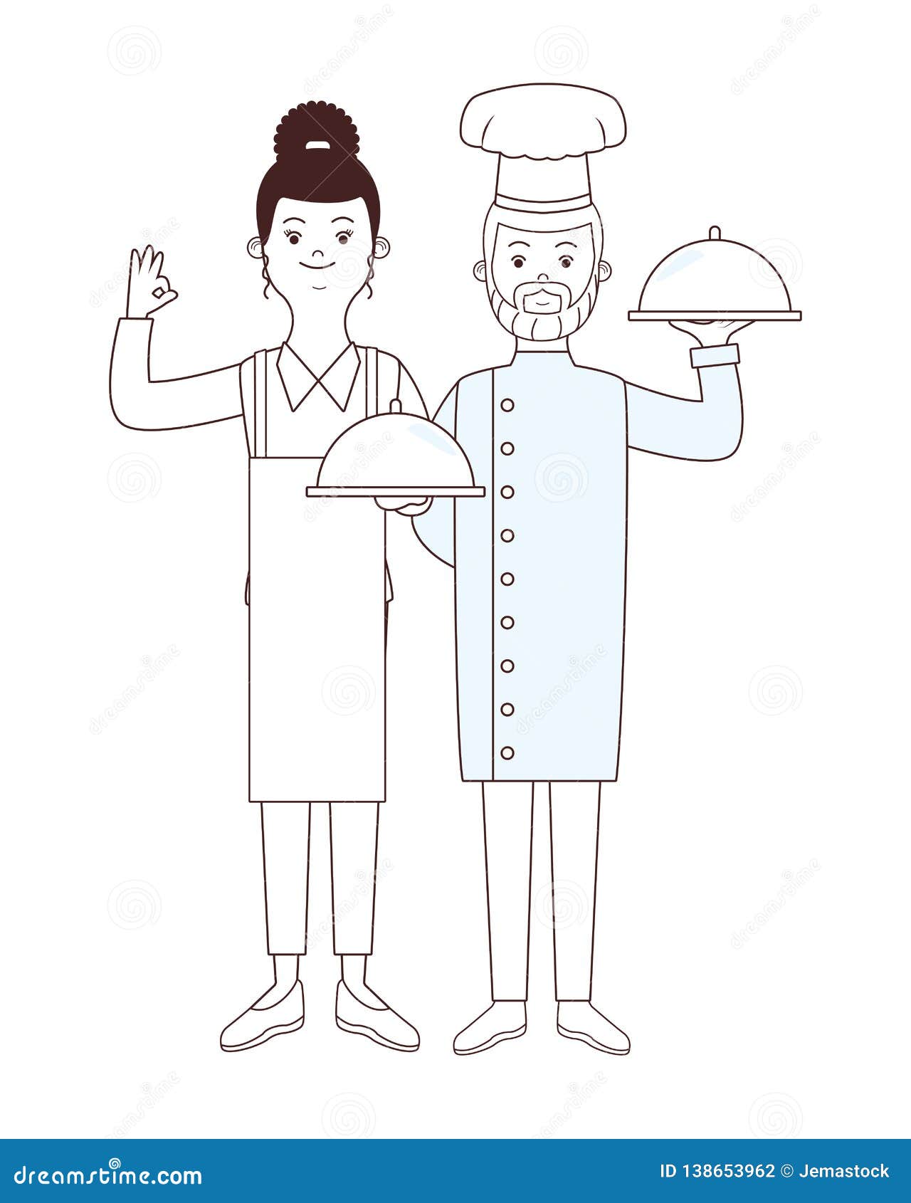 Chef and assistance stock vector. Illustration of professional - 138653962