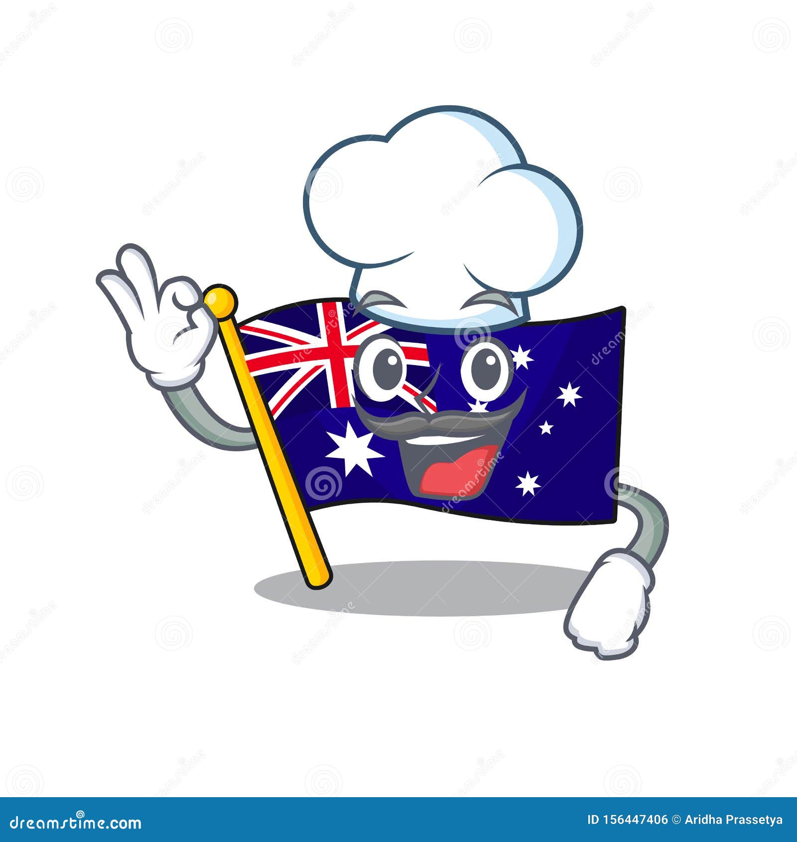 Chef Australian Cartoon Flag Kept in Cupboard Stock Vector ...