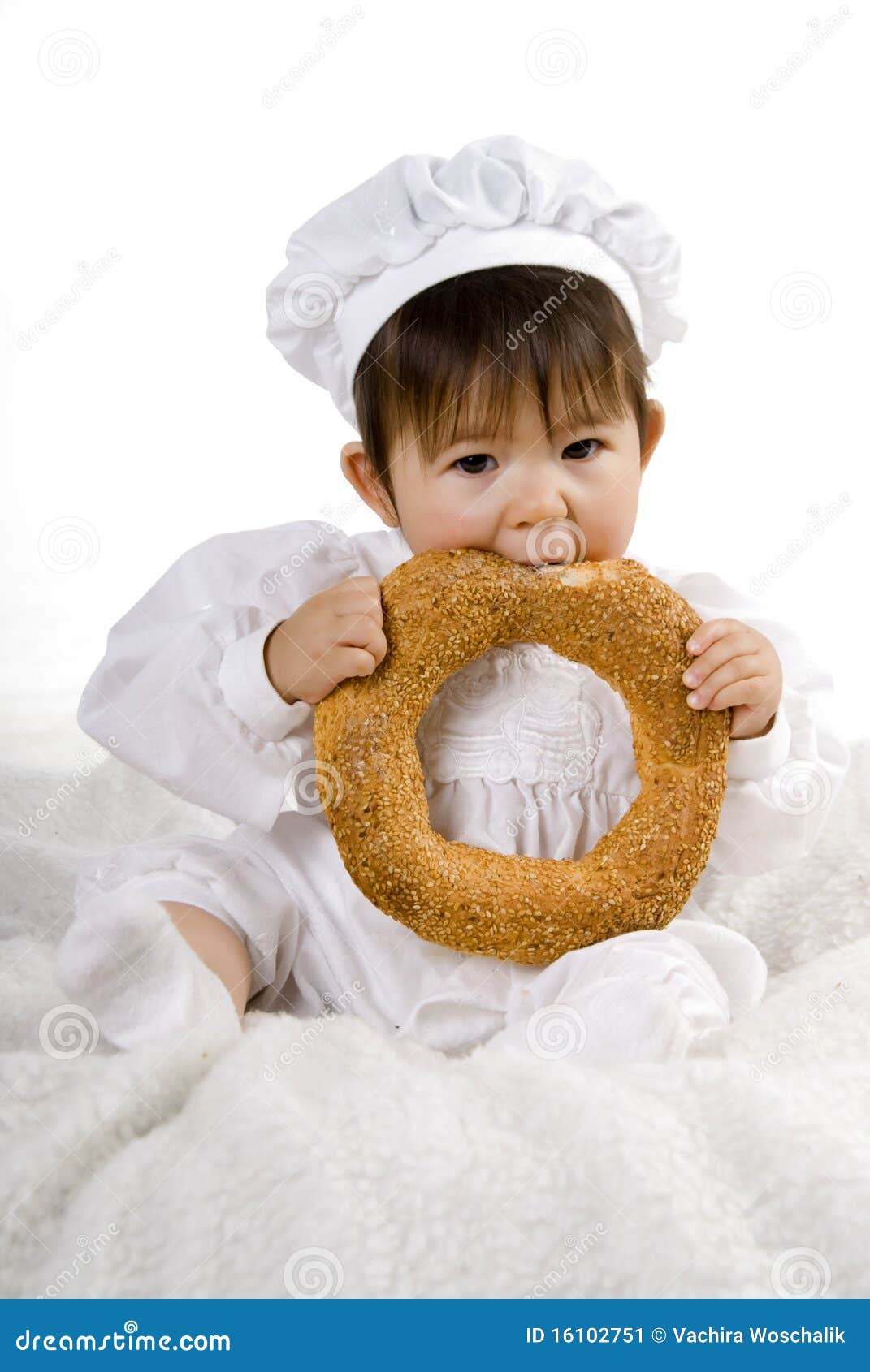 Chef baby with bread stock image. Image of baguette, happy - 16102751