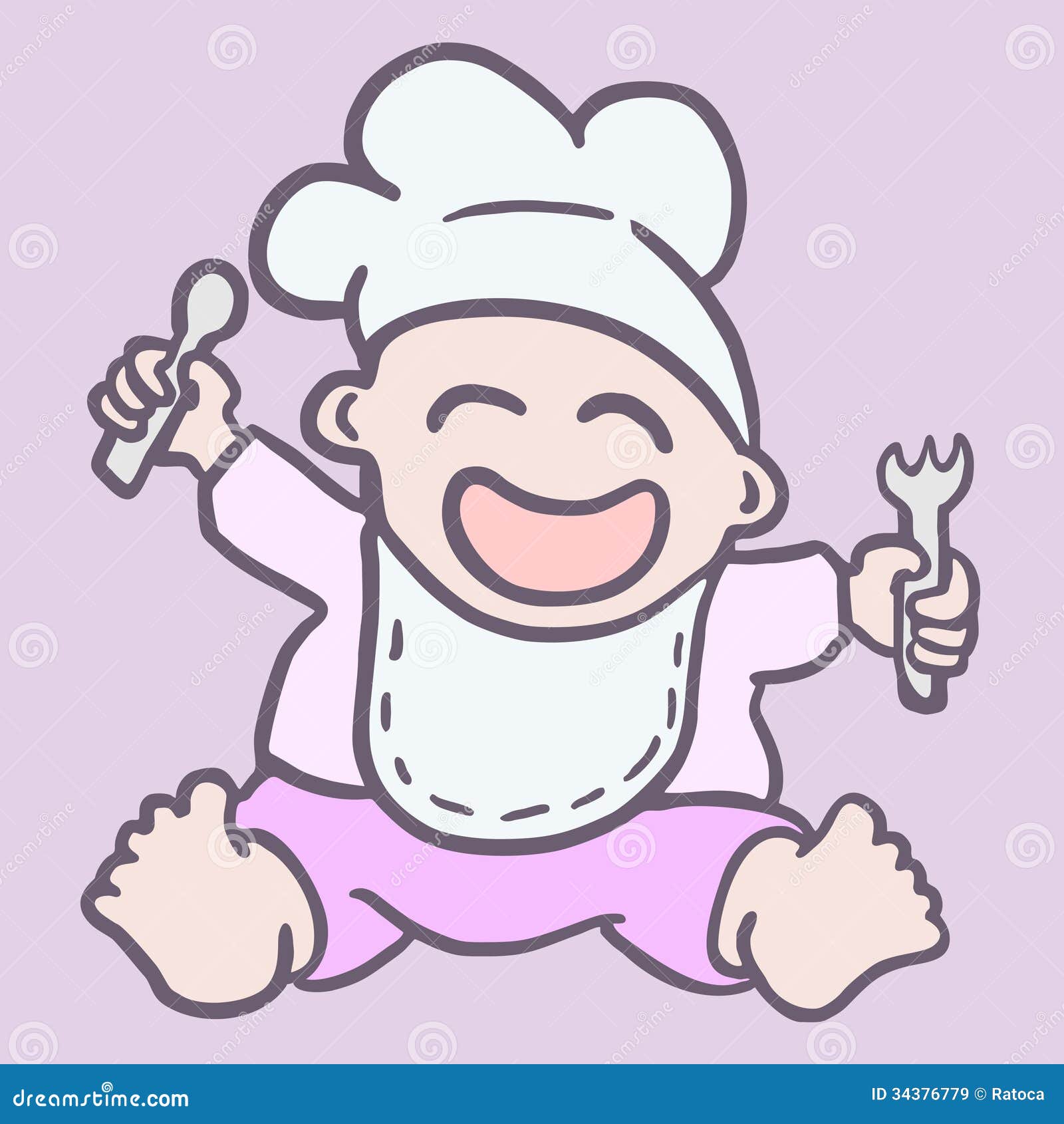Chef baby stock vector. Illustration of doll, drawing - 34376779
