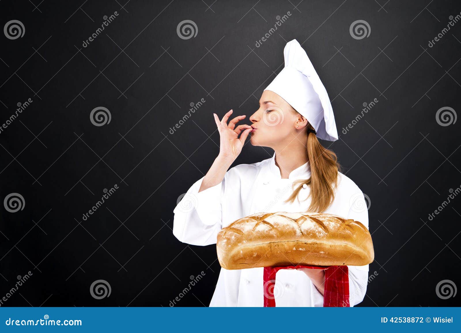 Chef Baker Smailing,baked Bread. Stock Photo - Image of caucasian ...