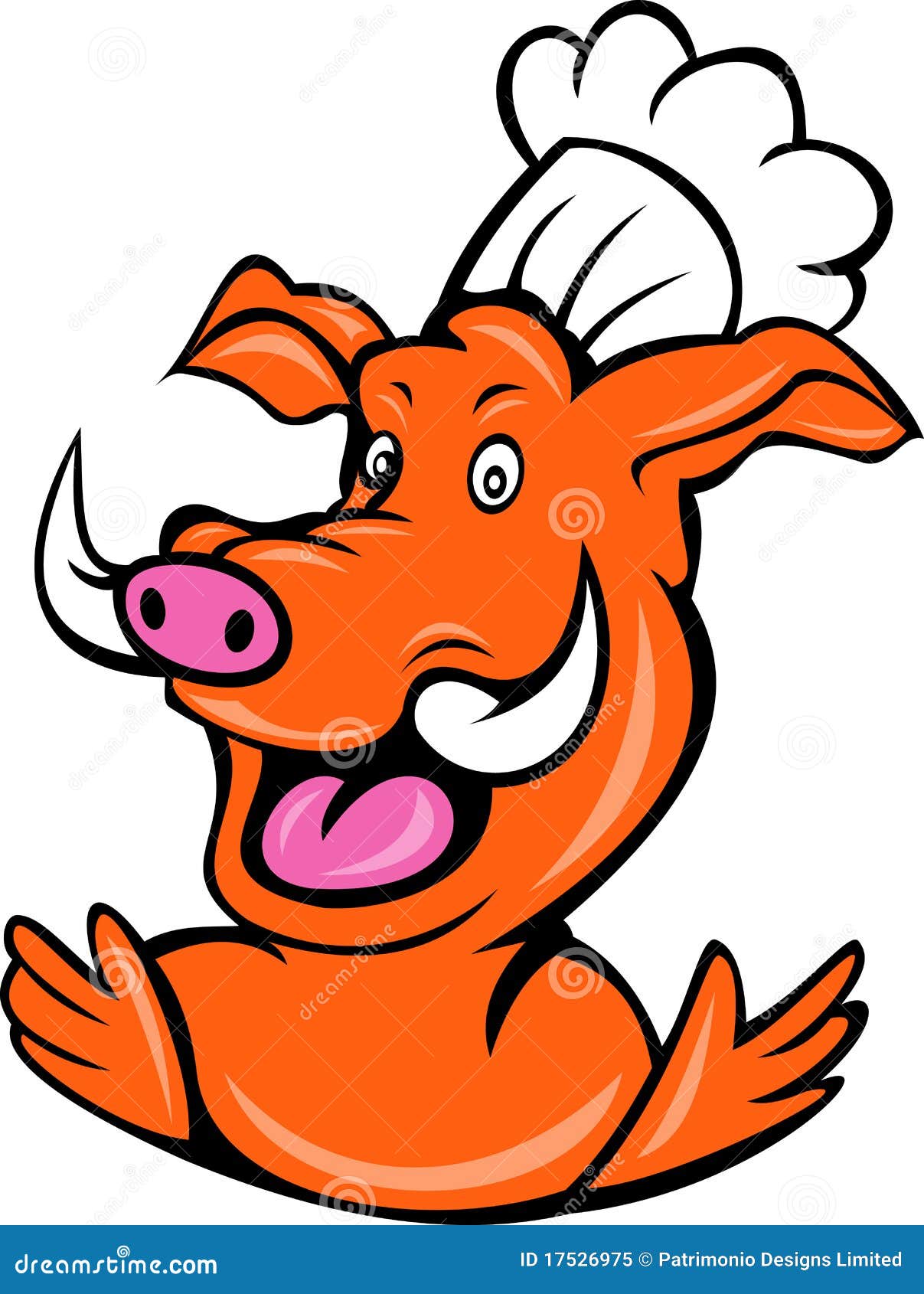 Chef Baker Wild Pig Boar Hog Stock Illustration - Illustration of ...