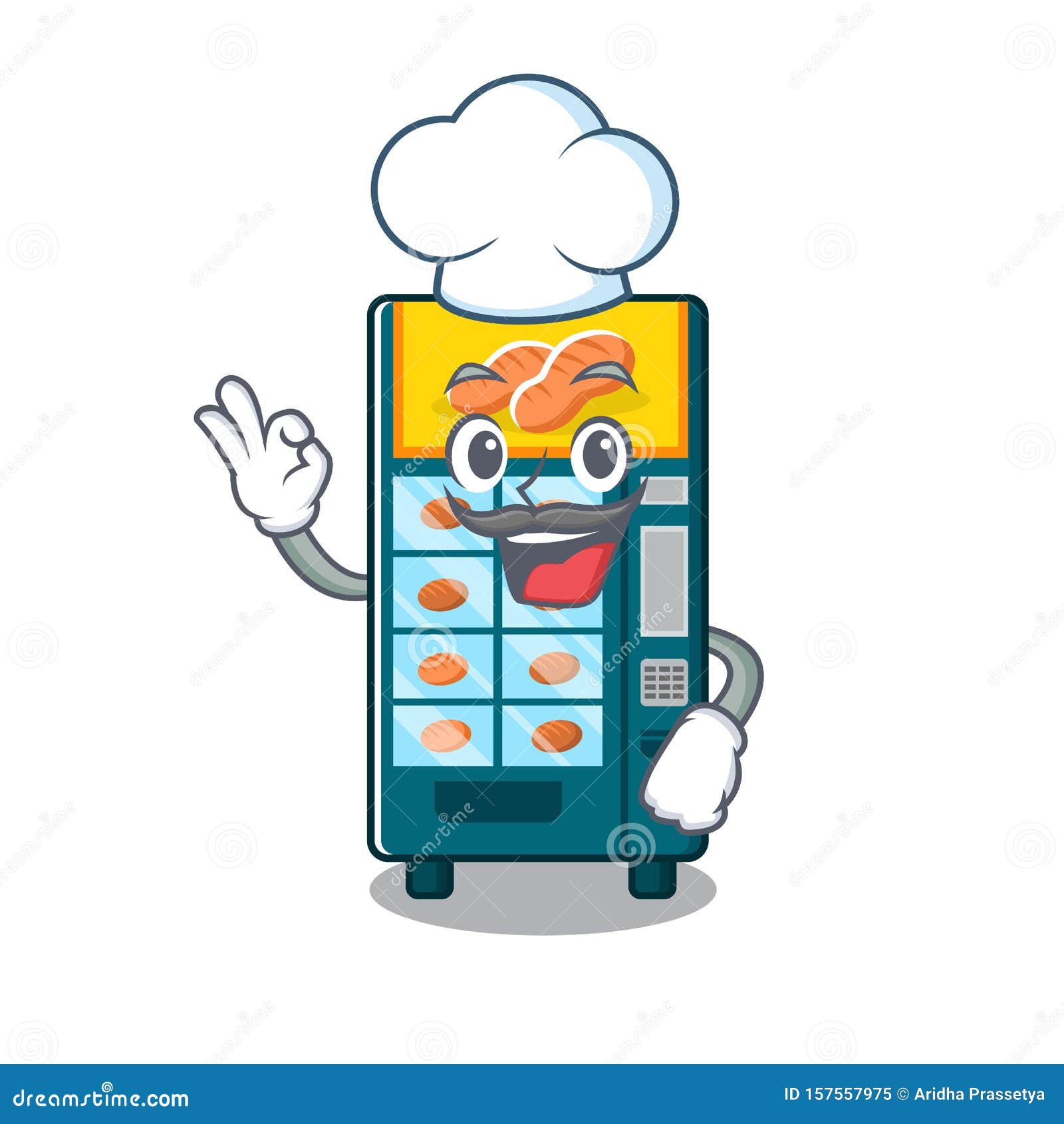 Chef Bakery Vending Machine in Character Shape Stock Vector ...