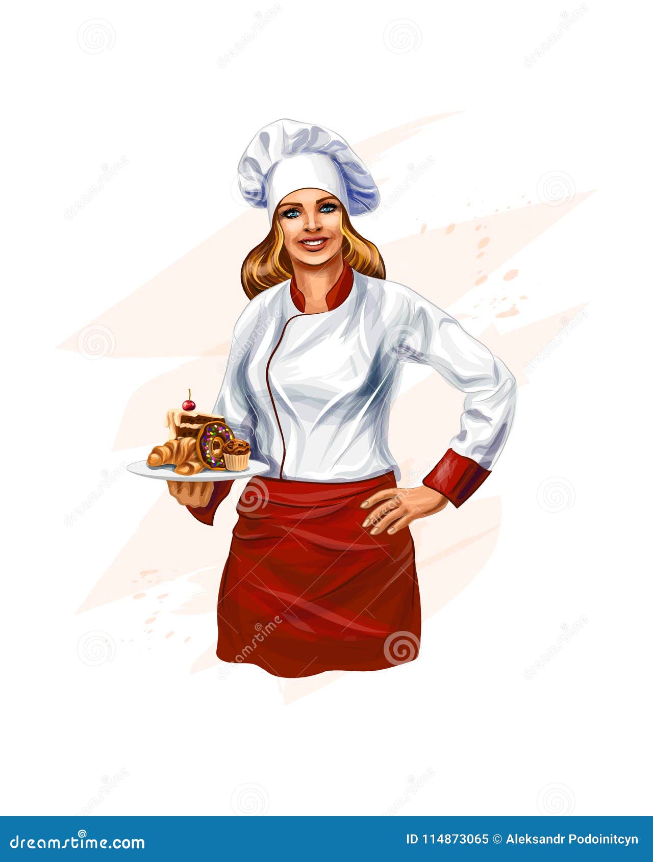 Chef Baking a Cake stock vector. Illustration of cake - 114873065