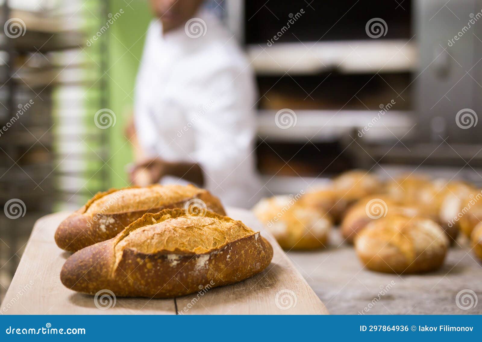 Chef with Ban Bread on Shovel in Bakehouse Stock Photo - Image of ...