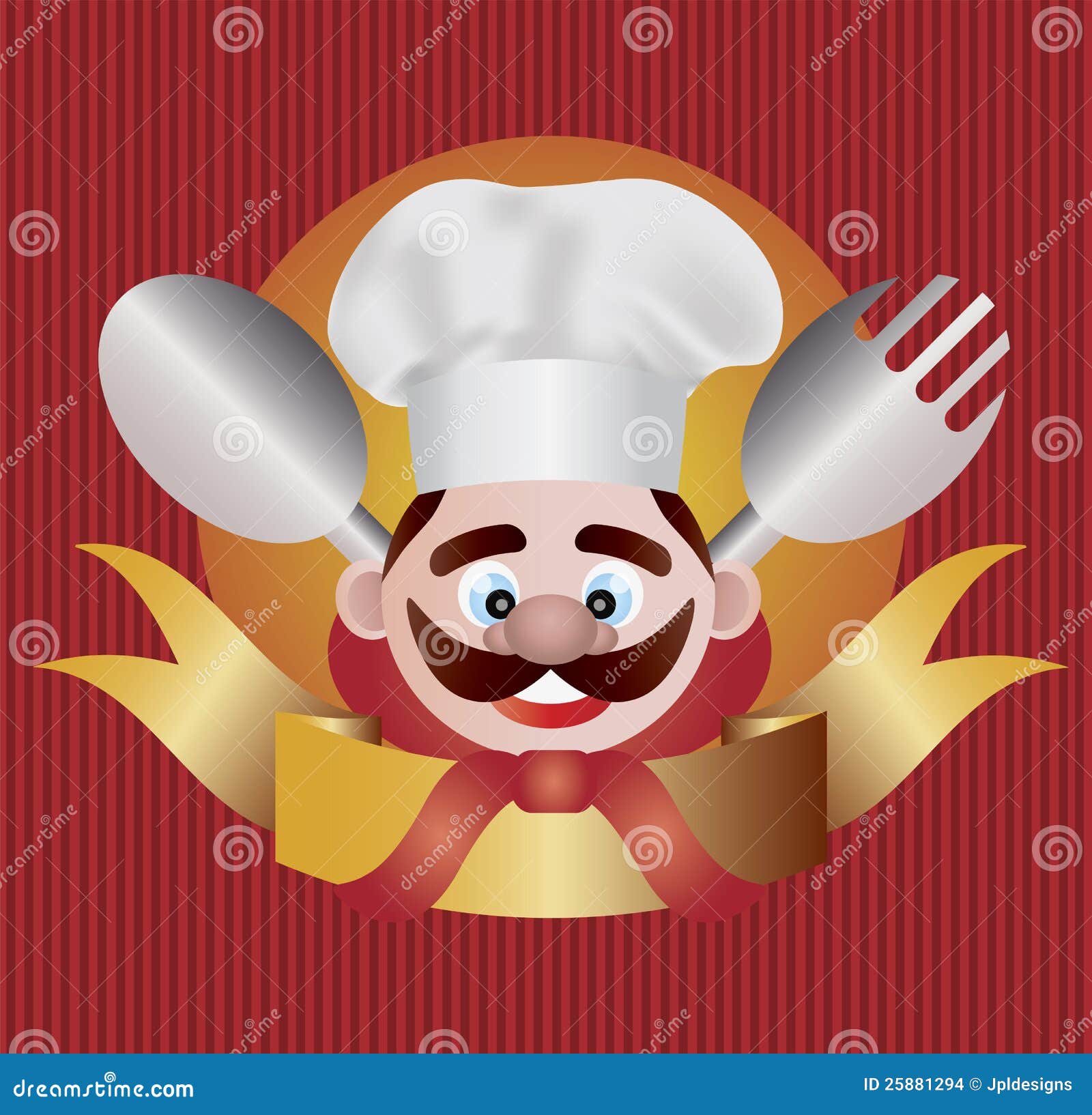 Chef with Banner Illustration Stock Vector - Illustration of hand ...
